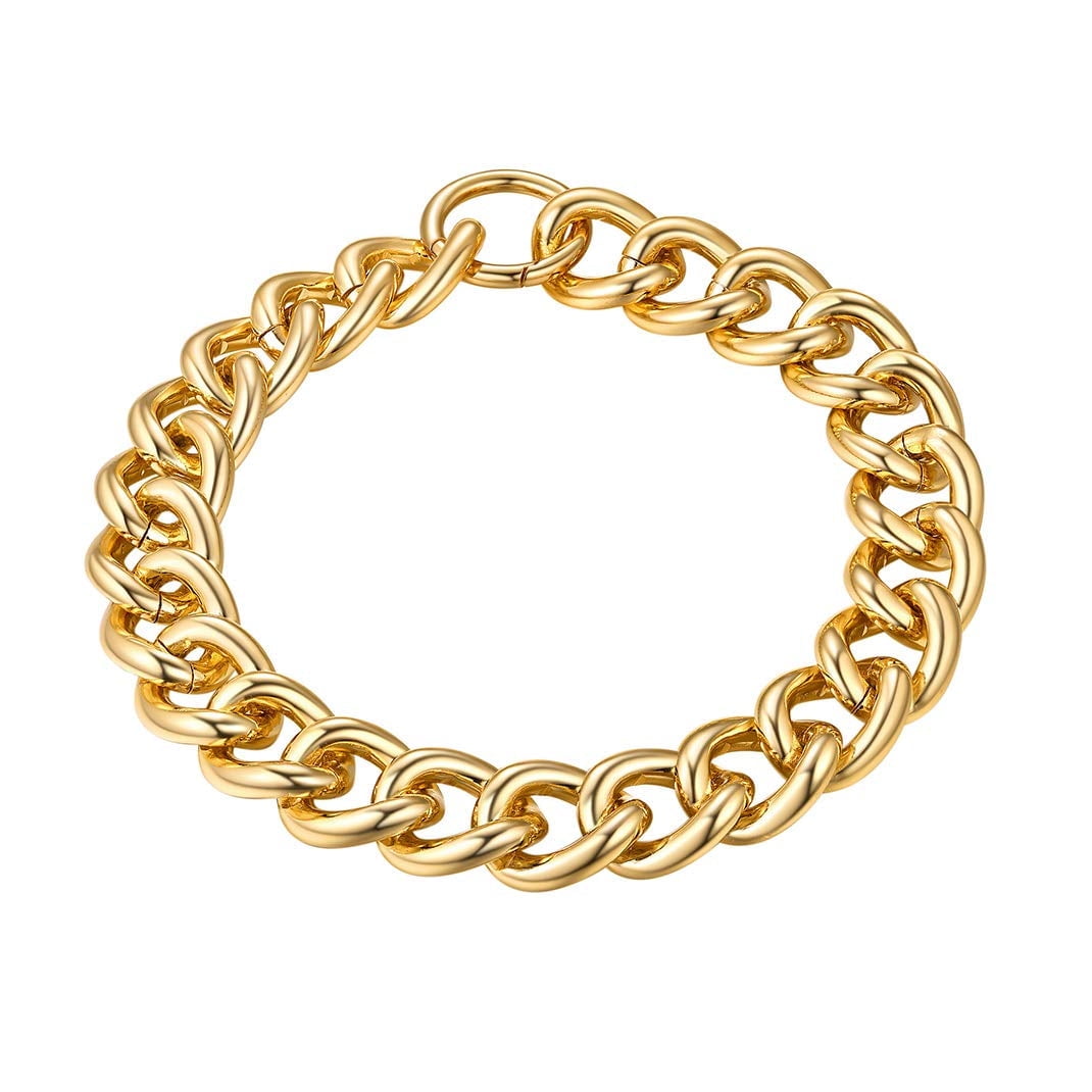 KeyStyle Chunky Necklaces for Women Gold Plated Chunky Link Chain ...