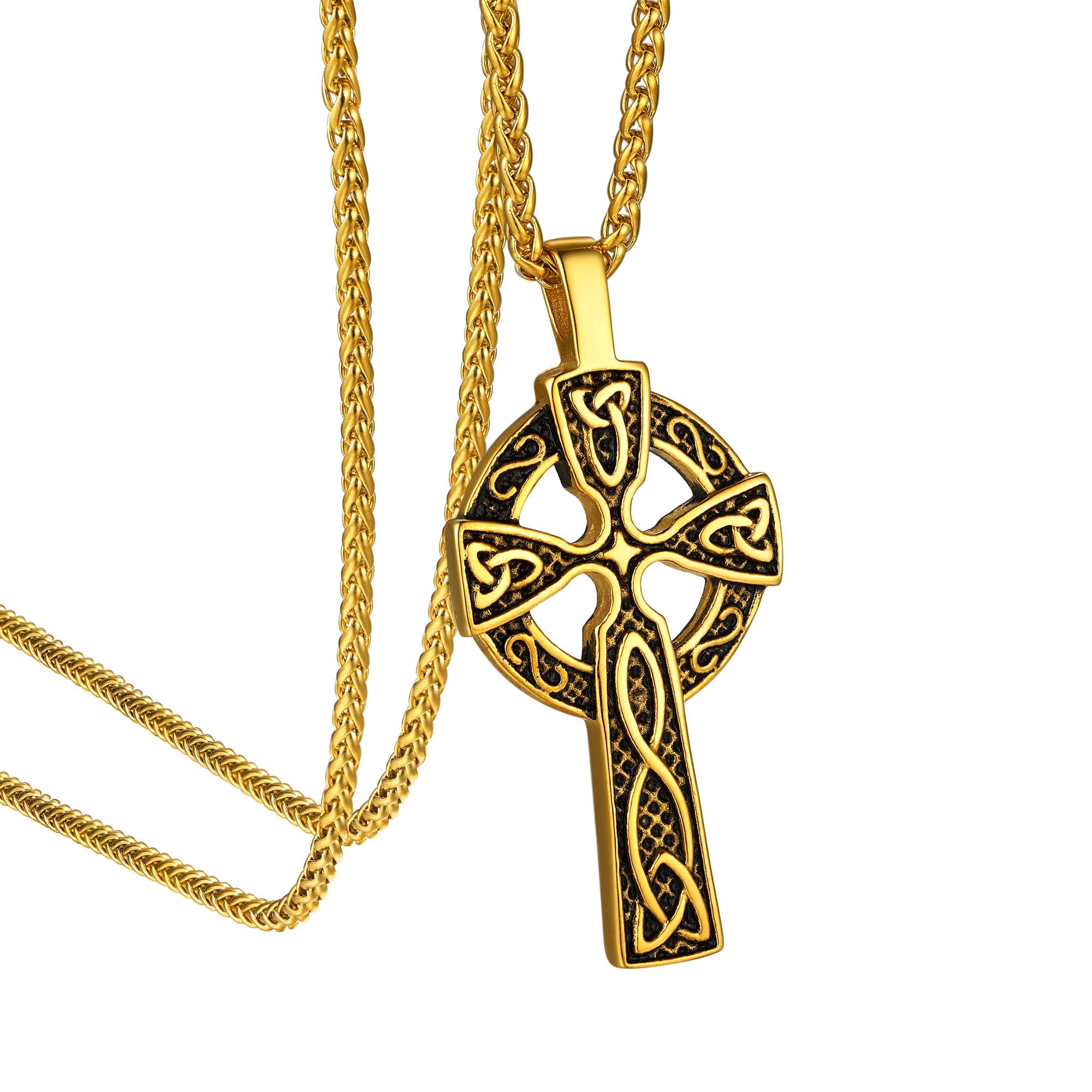 KeyStyle Cross Necklace for Men Stainless Steel Celtic Knot Cross ...