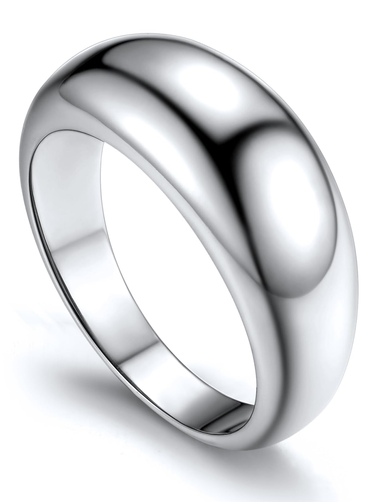 KeyStyle Dome Rings for Women Chunky Signet Ring for Men Stainless ...