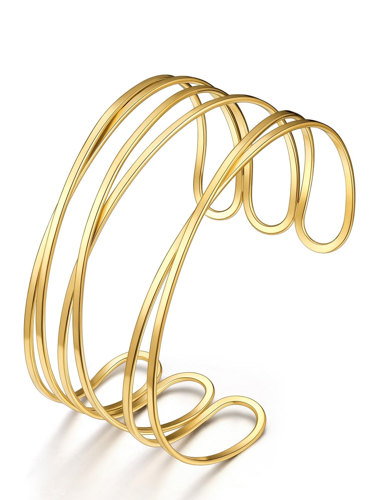 KeyStyle Gold Cuff Bracelet for Women Gold Plated Bangles Bracelets ...
