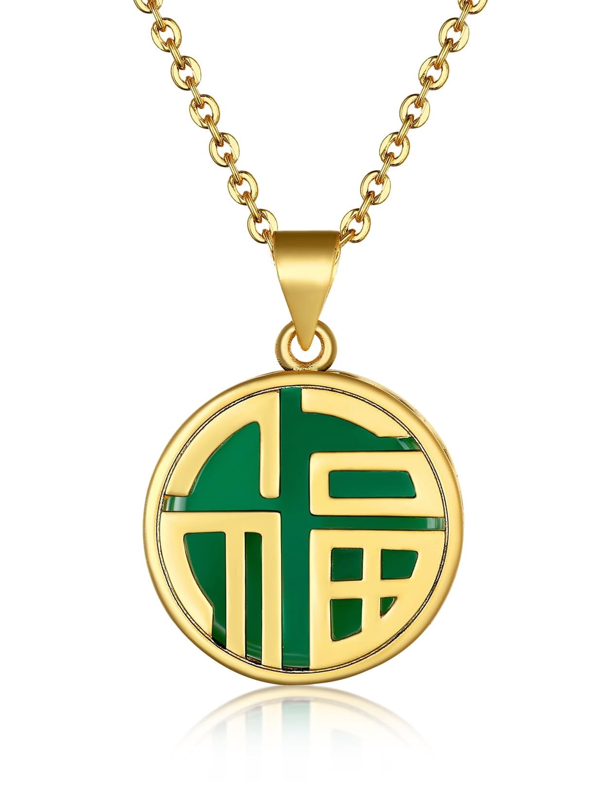 KeyStyle Jade Necklace for Women Chinese Fu Necklace Lucky Protection ...