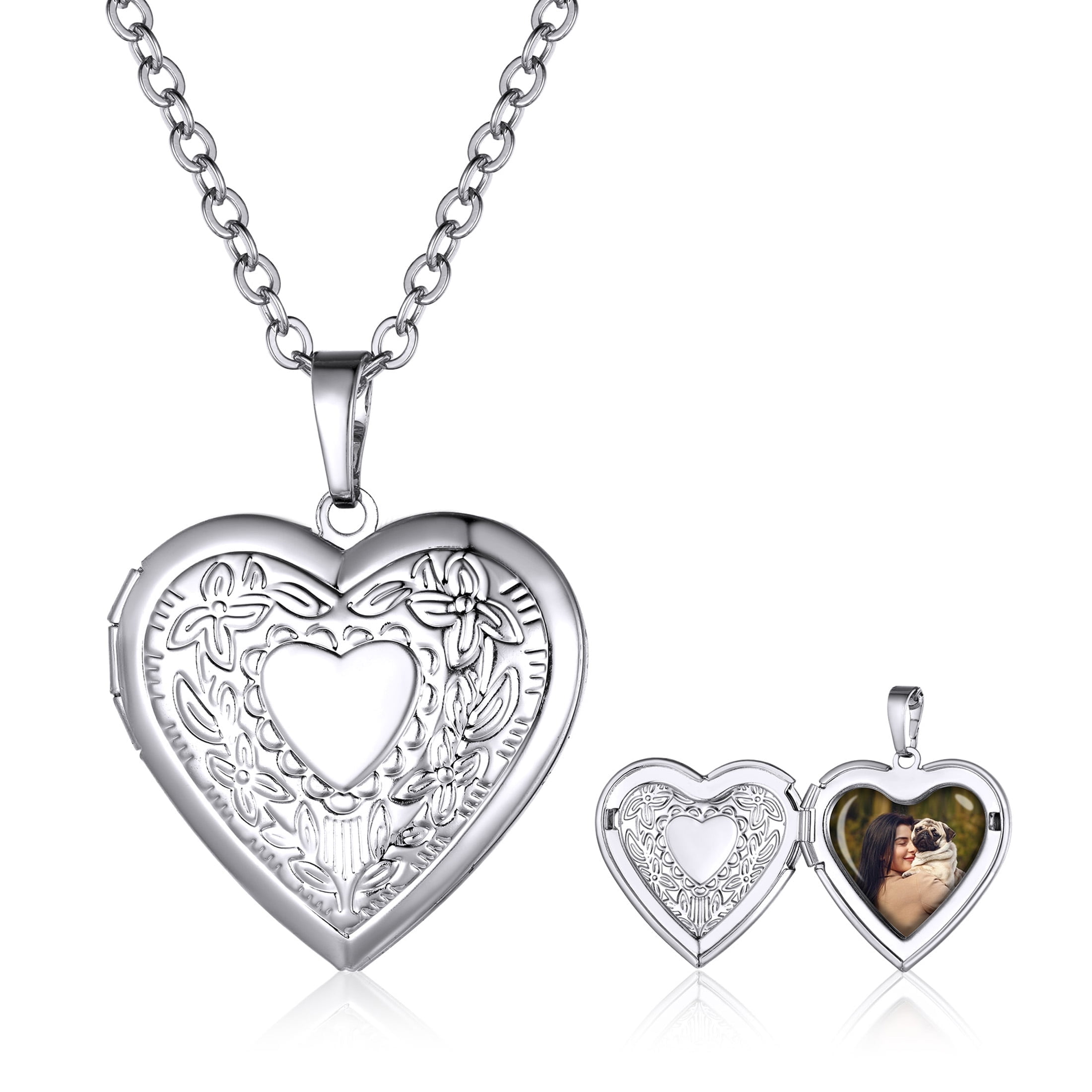 KeyStyle Heart Locket Necklace for Women Personalized Necklaces that ...