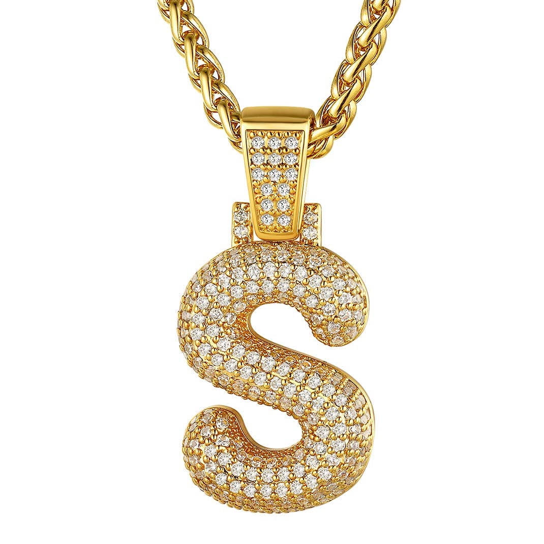 KeyStyle Initial Necklace for Men & Women Gold Plated A-Z Letter ...