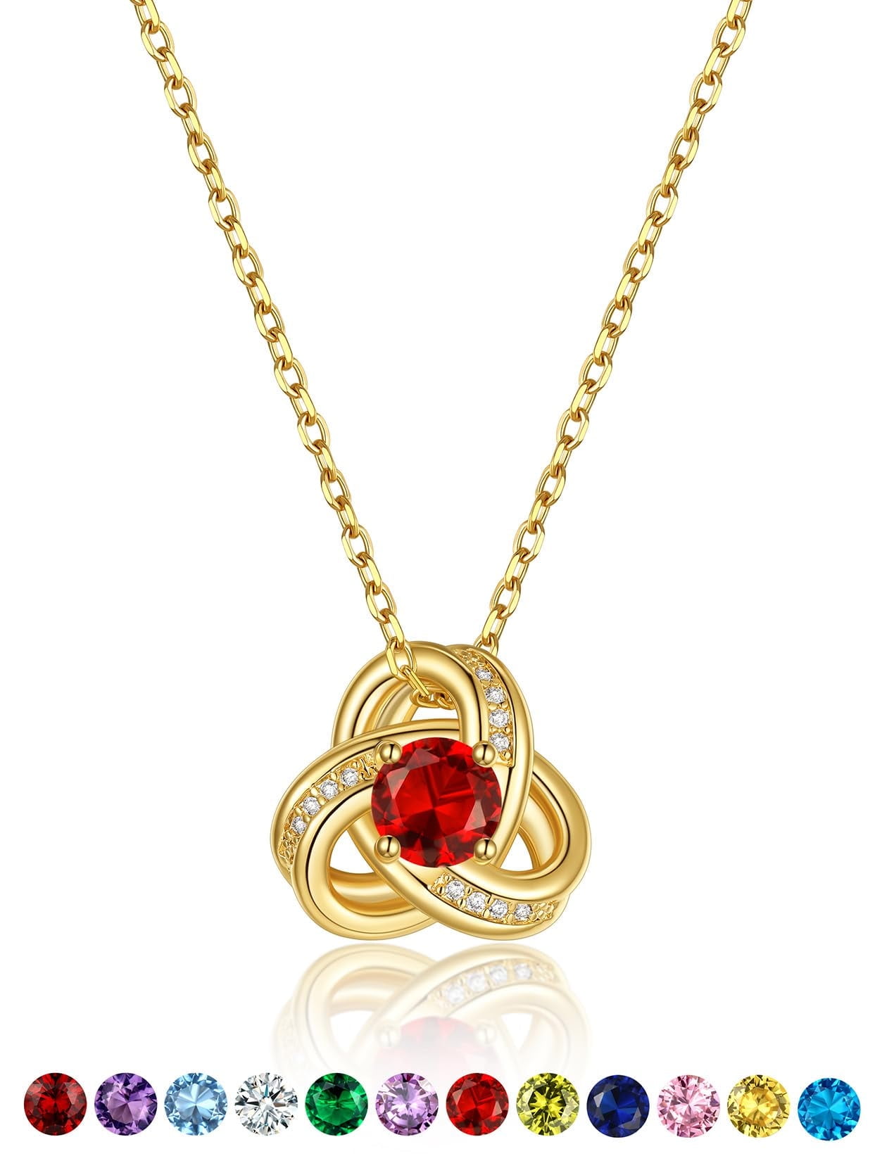 KeyStyle Necklace for Women Love Knot Pendant Necklace with Cubic ...