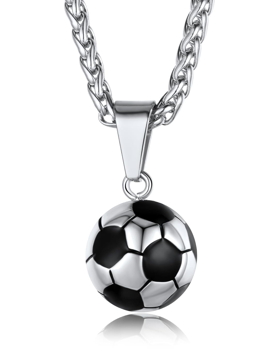 KeyStyle Soccer Pendant Necklaces for Men Stainless Steel Chain ...