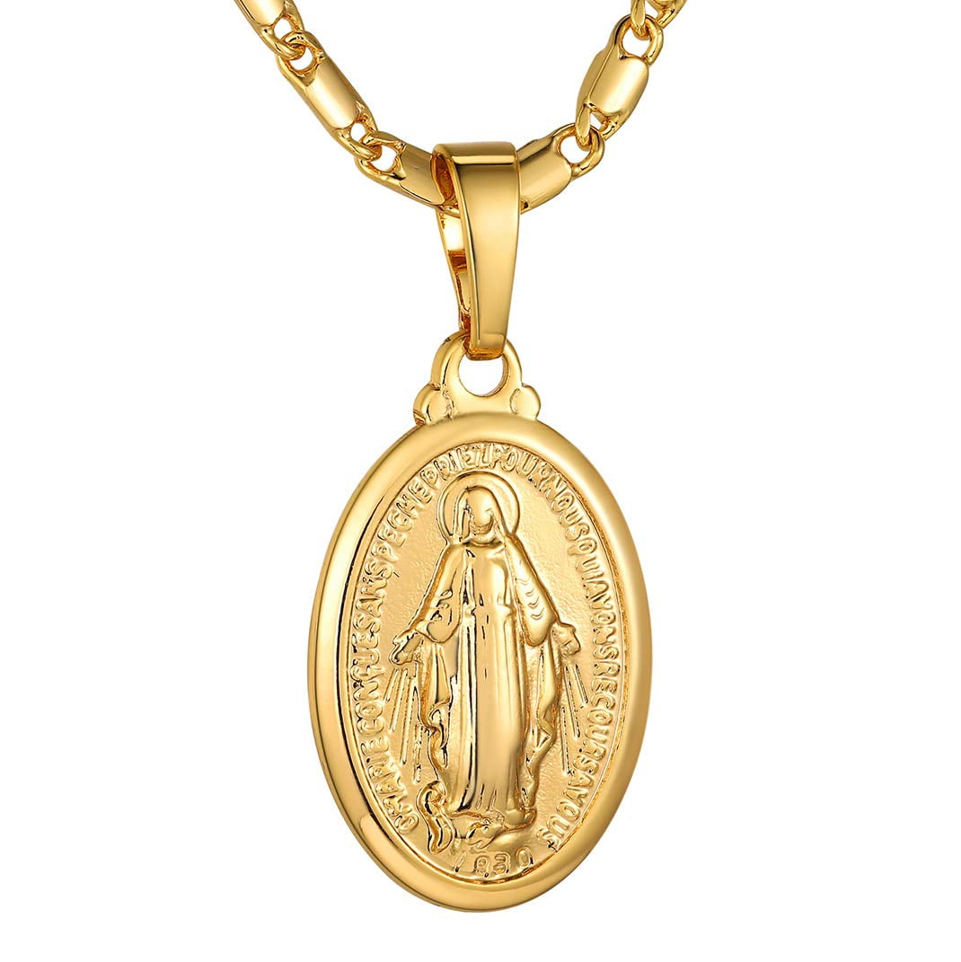 KeyStyle Virgin Mary Necklace for Women Catholic Christian Necklaces ...