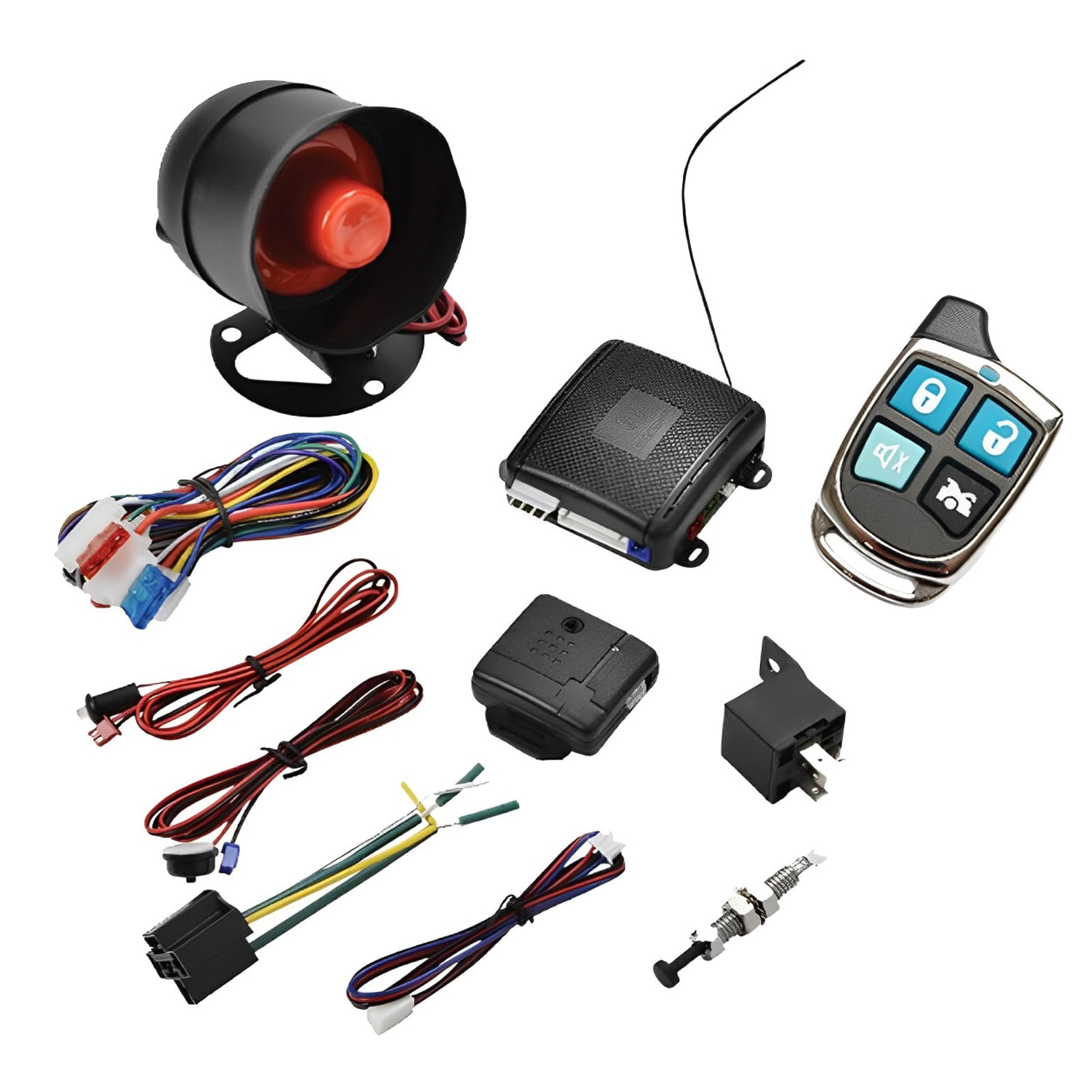 Keyboarant 12V Car Alarm System Phone APP PKE Keyless Central Locking ...