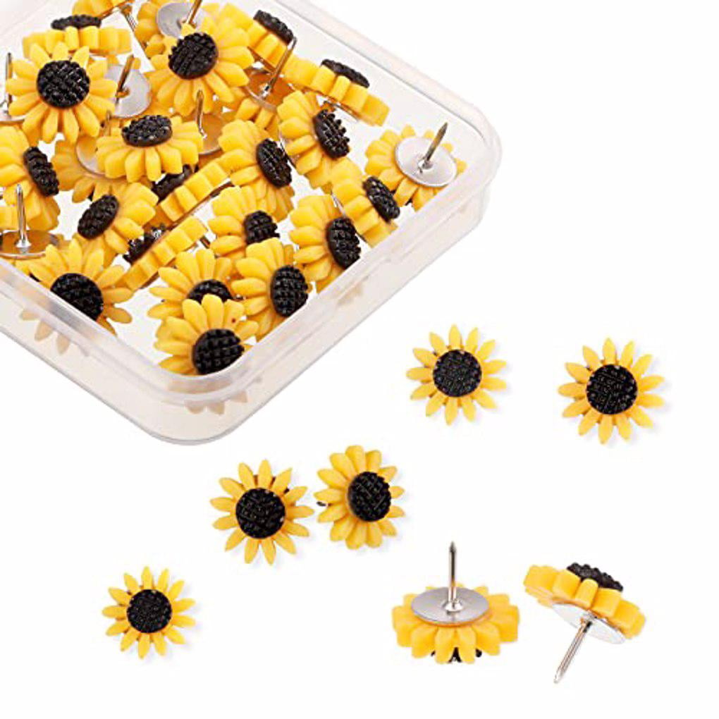 Keyboarant 30 Pieces Sunflowers Push Pin Flower Decoration Wall Photos ...