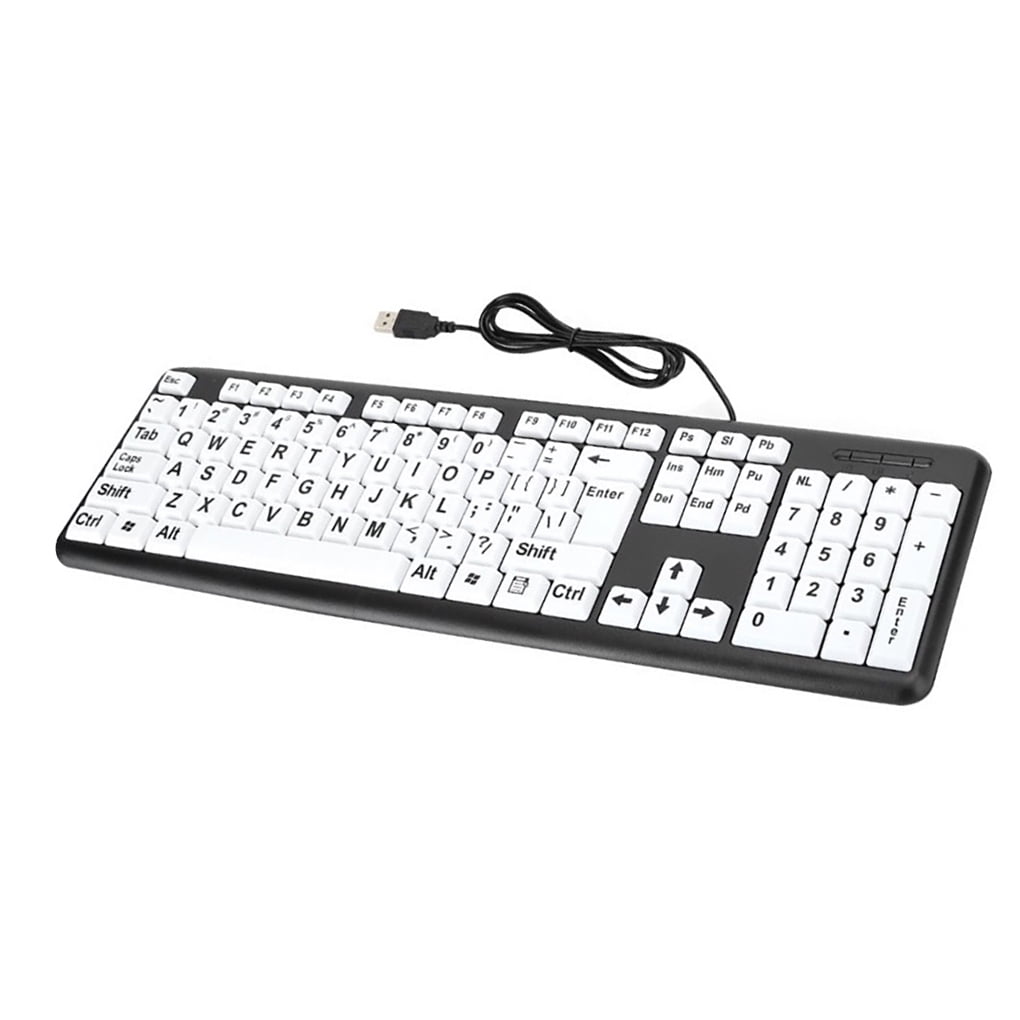Keyboarant Computer Wired Keyboard Fluent Typing Oversized USB with 104 ...