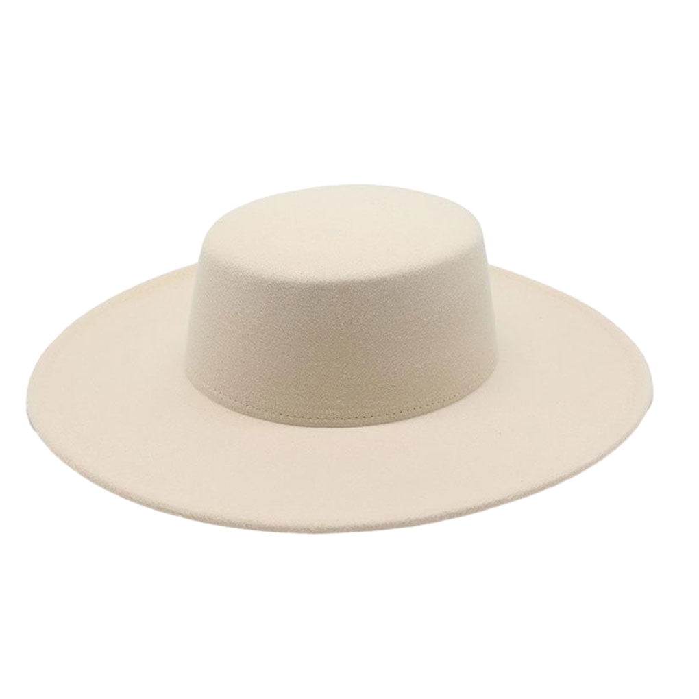 Keyboarant Felt Soft Top Hat For Women Wide Brim Flat Church Derby Cap ...