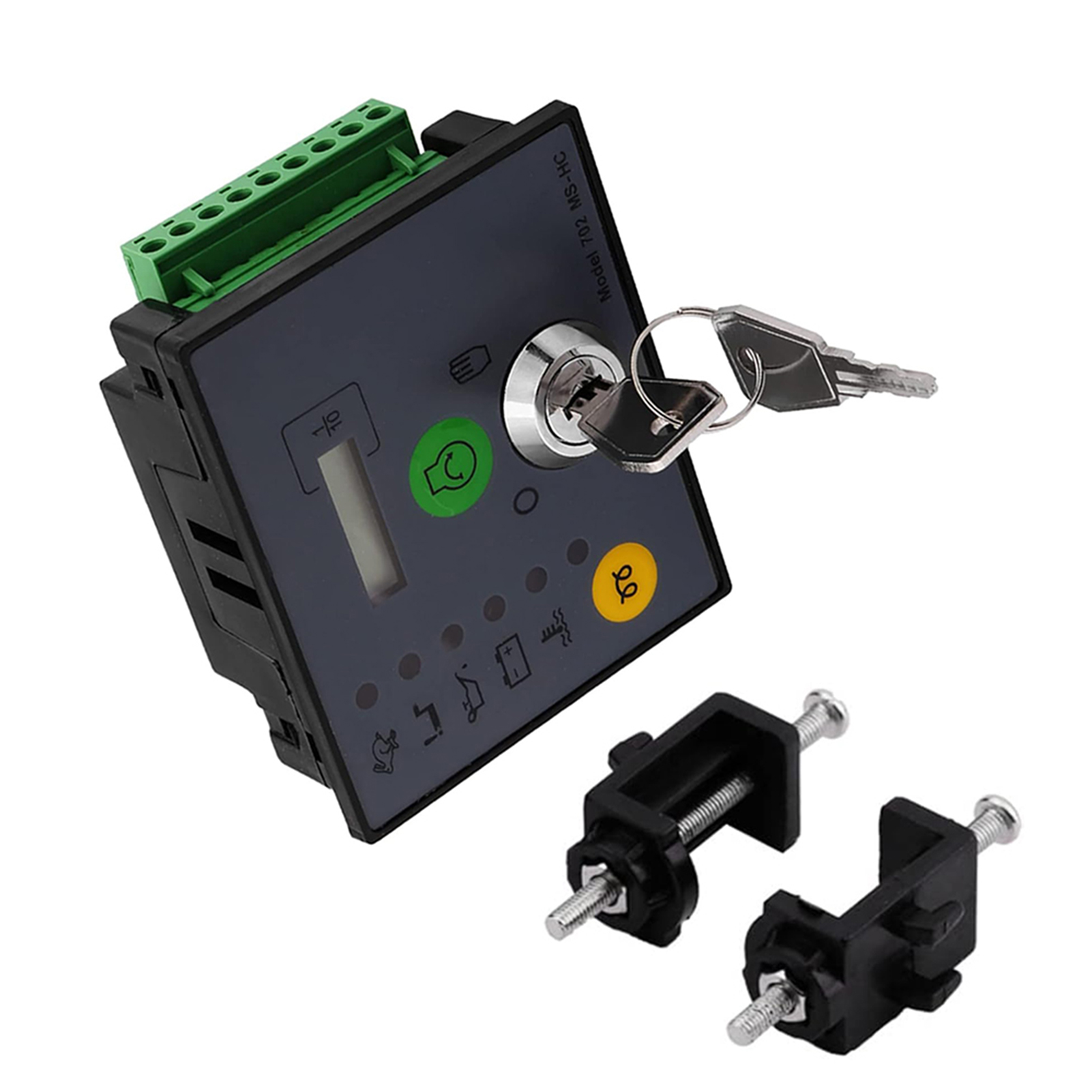 Keyboarant Metal 702 MS-HC Manual Start Generator Control Panel With Keys Generator Controller ...