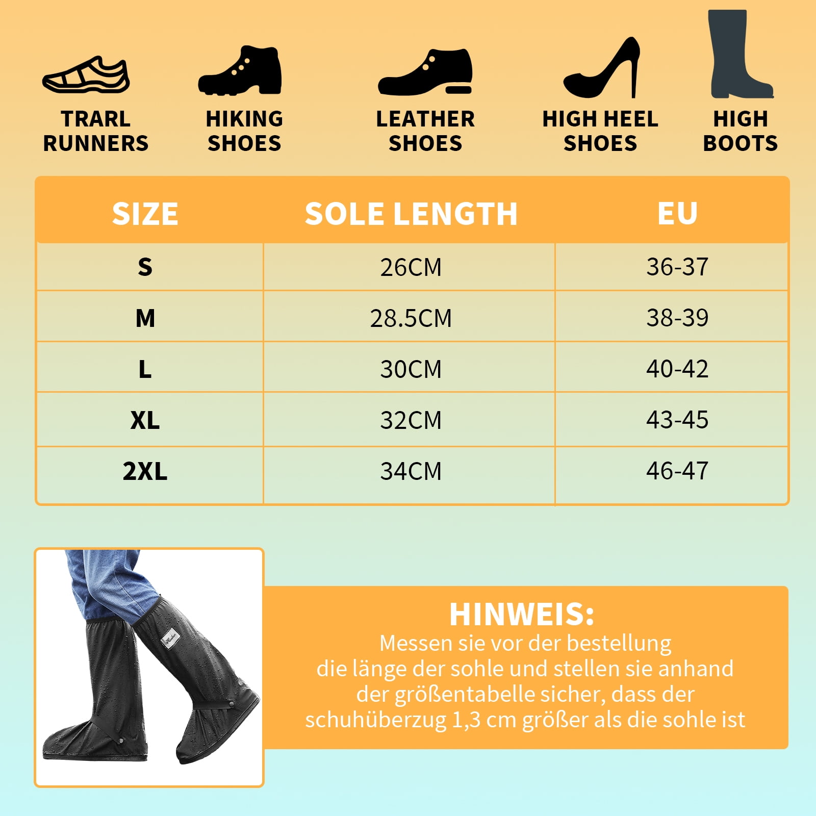 Keyboarant Non-Slip Shoe Covers Rain Boots Covers For Outdoor ...