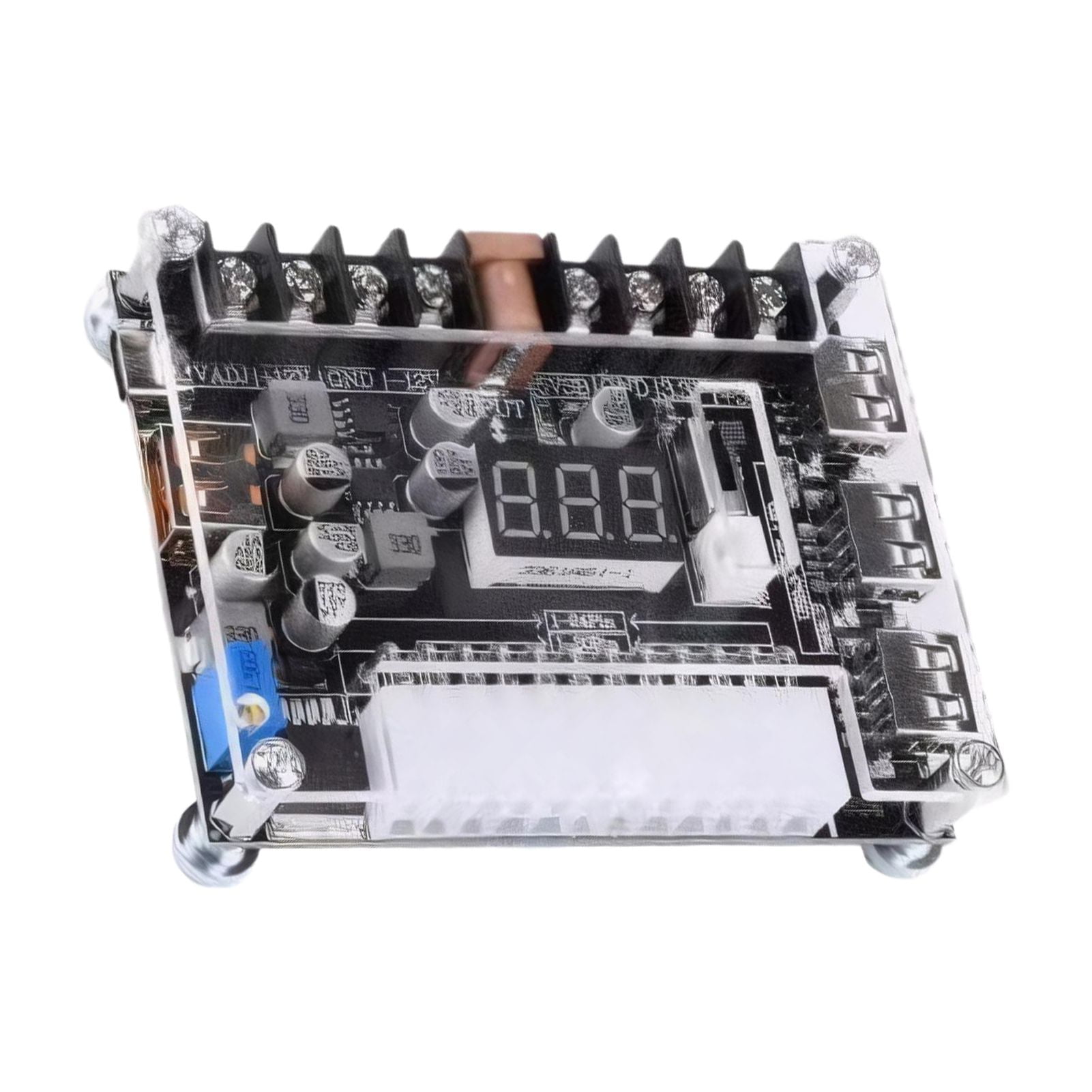 Keyboarant Red Digital Display Adjustable Voltage Power Module Adapter ...