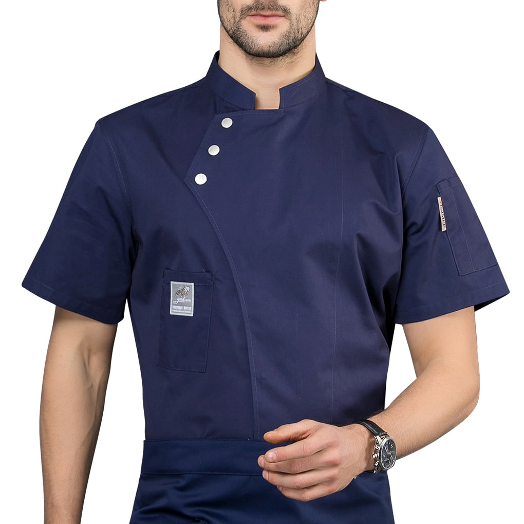 Keyboarant Short Sleeve Chef Jacket Chef Uniform Three Buttons with ...