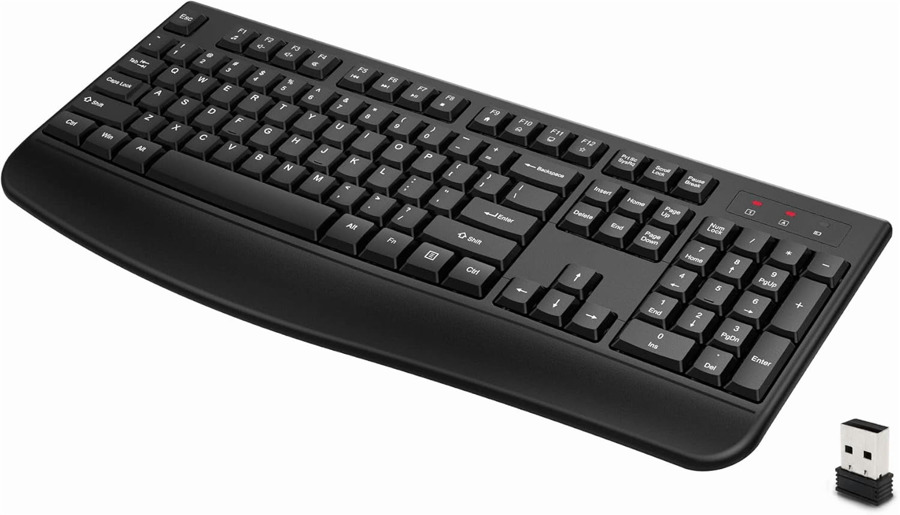 Keyboard, 2.4G Full-Sized Computer Keyboard with Wrist Rest for , OS ...