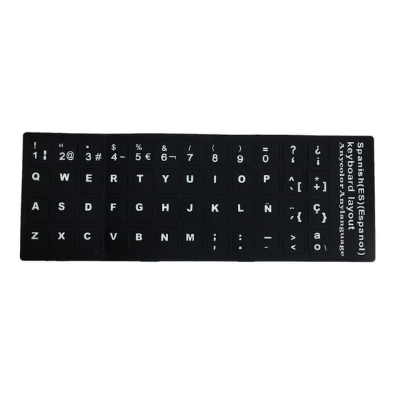 STAR- English Keyboard Stickers(6-In-1), Full English White Letter(Full ...