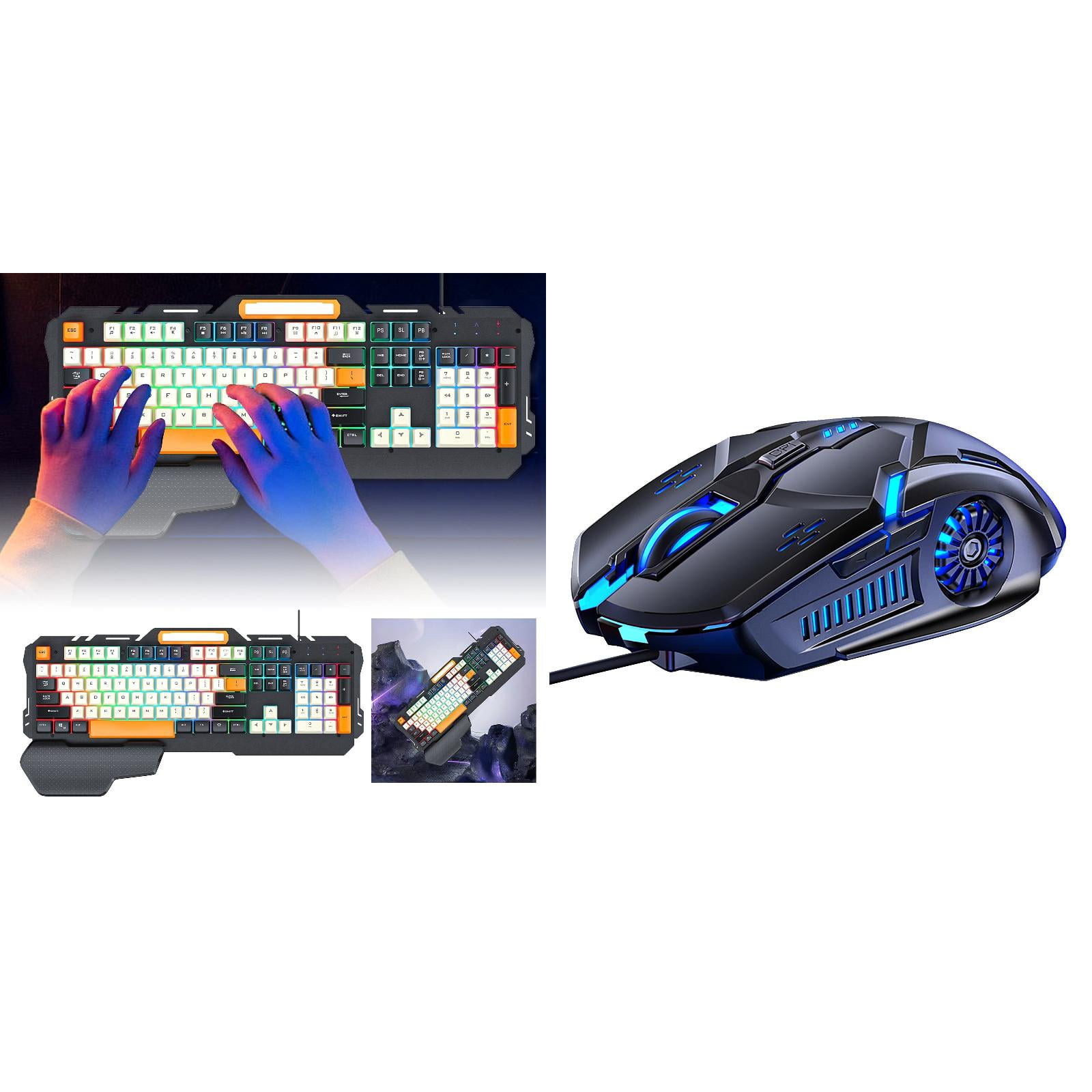 Keyboard And Mouse Backlit Programmable Gaming Set Metal Backlit Wrist ...