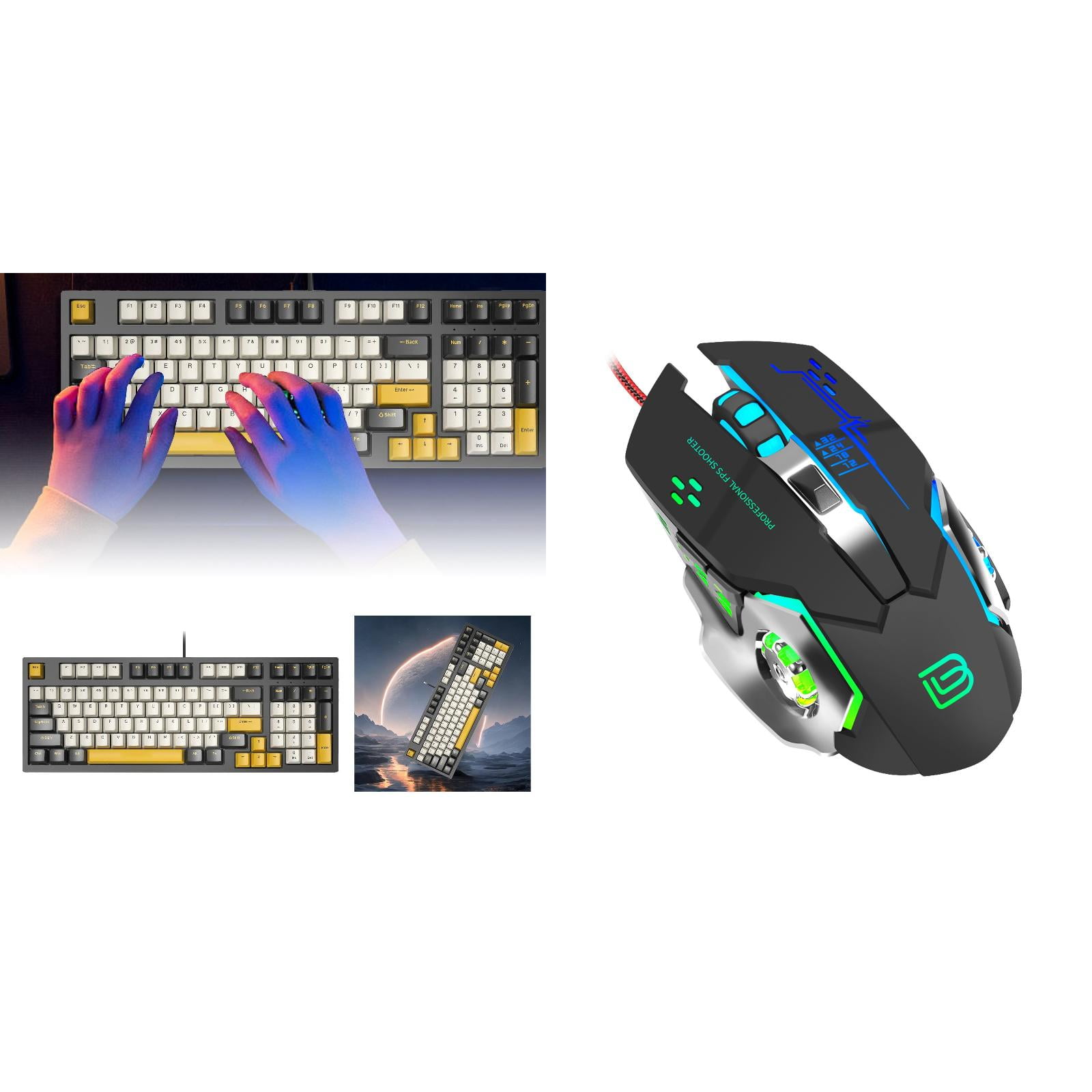 Keyboard And Mouse Gaming Screen Mapping Pc Glowing Wired Gaming ...