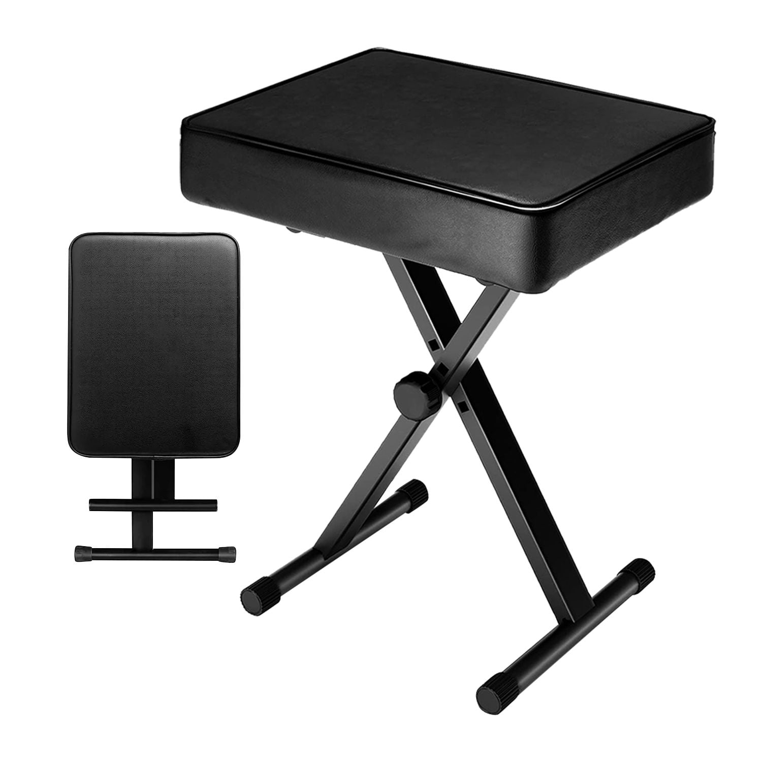 Keyboard Bench X Style Piano Stool Thick Padded Max 20.5 inch Height ...