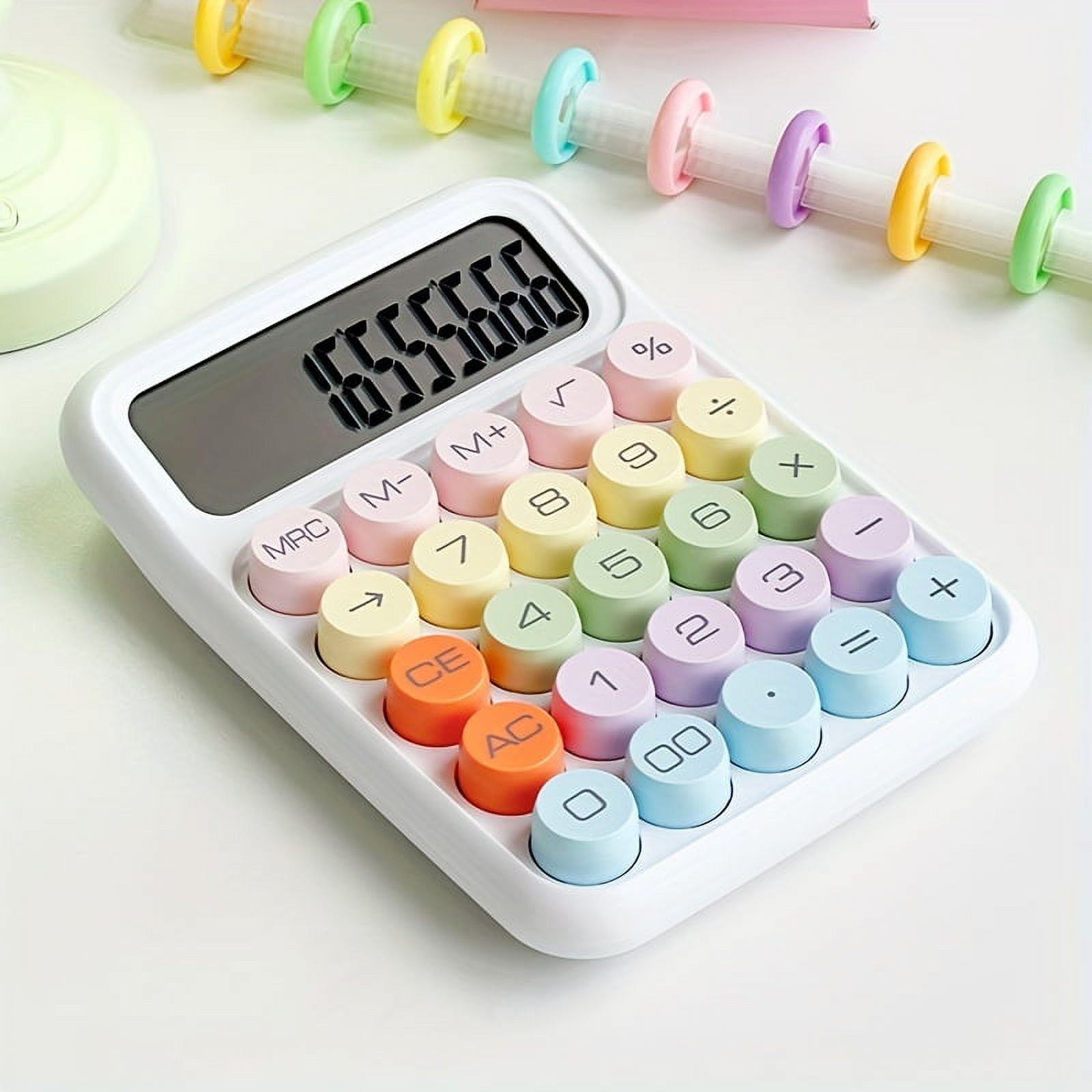 Keyboard Calculator Office 12-digit Mechanical Calculator Cute Candy ...