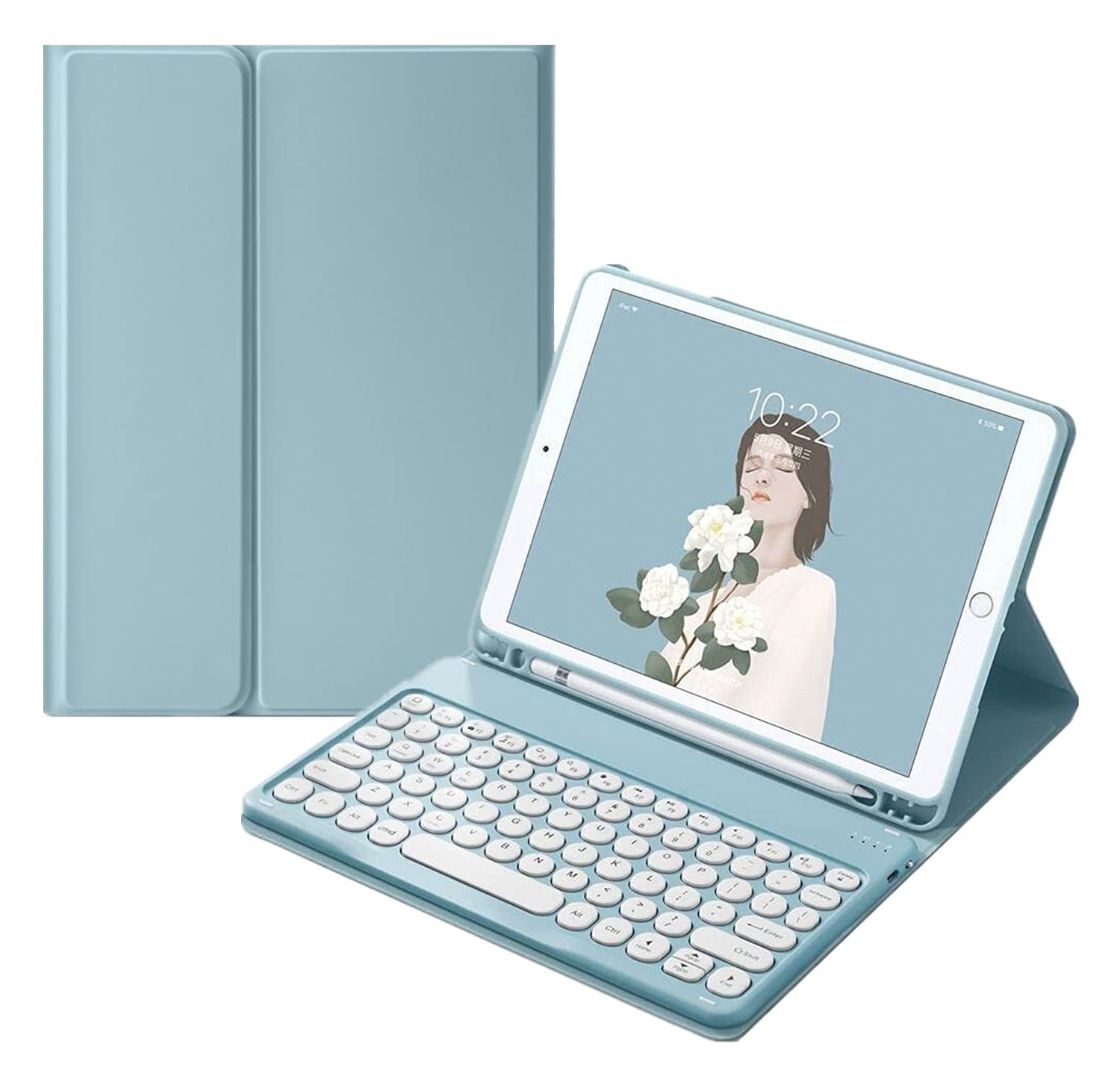 Keyboard Case for Galaxy Tab S10+ 12.4" / Tab S9+ 12.4" Cute Round Key ...