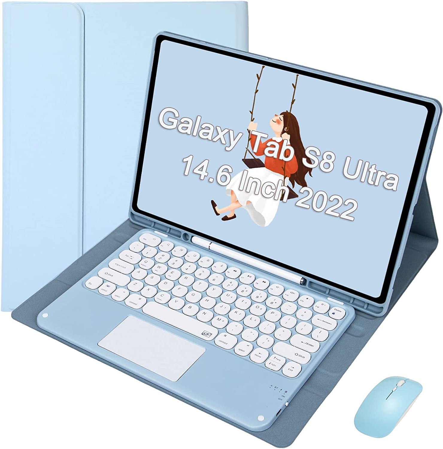 Keyboard Case for Galaxy Tab S8 Ultra 14.6 Inch 2022, Detachable ...