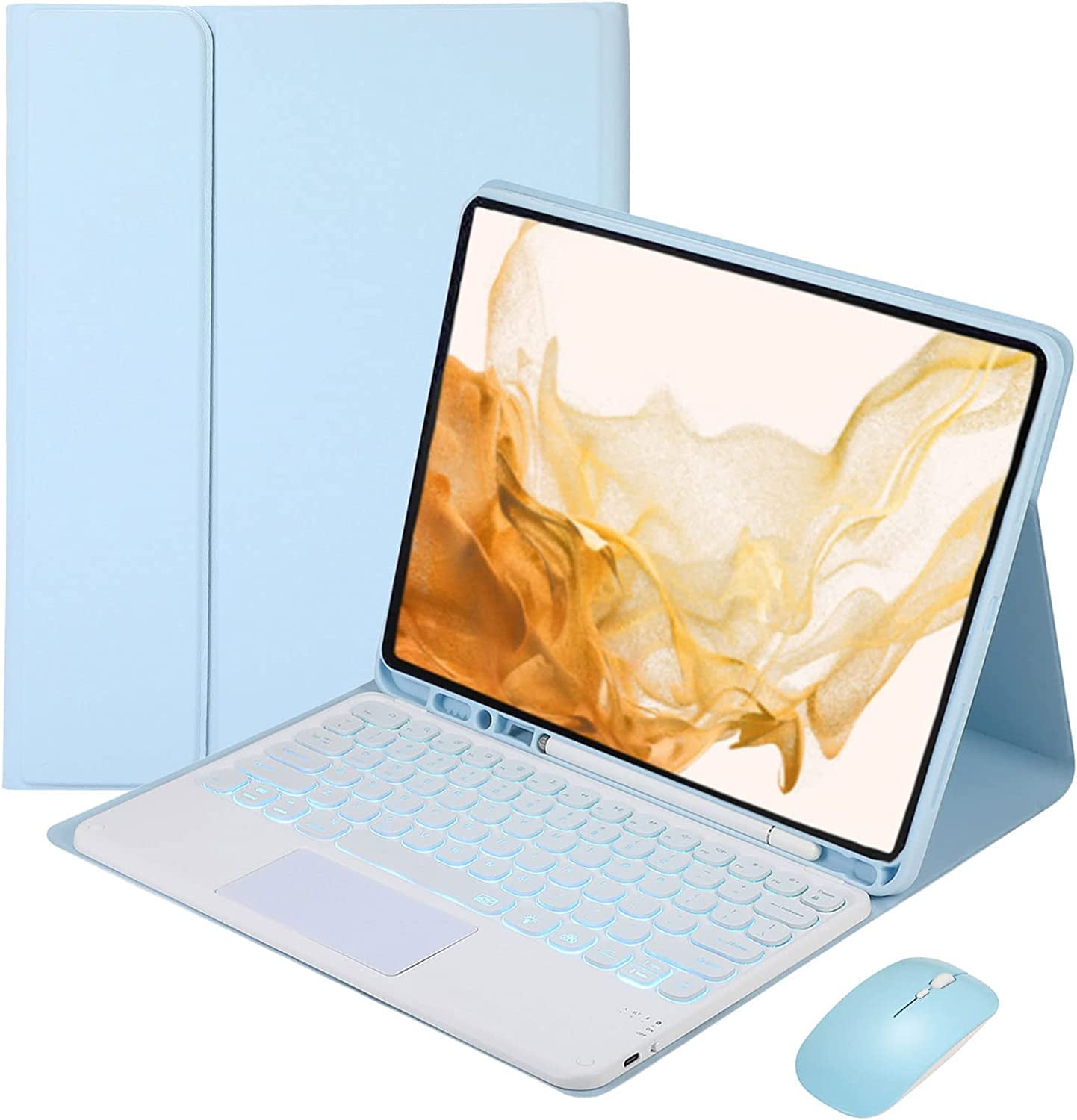 Keyboard Case for Samsung Galaxy Tab A7 10.4 inch, 7 Colors Backlight Detachable Wireless ...