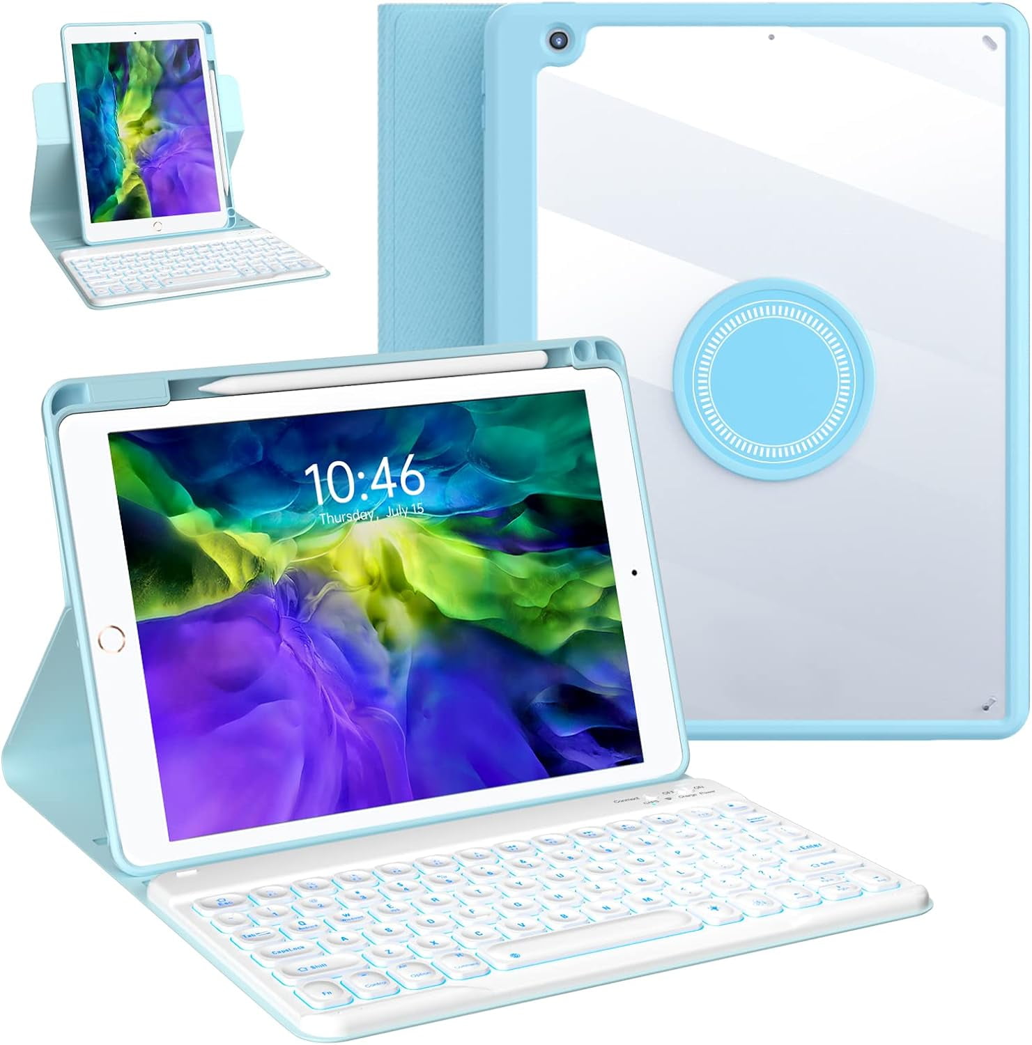 Keyboard Case for iPad 9th/8th/7th Gen 10.2 inch, iPad Air 3rd, Pro 10. ...