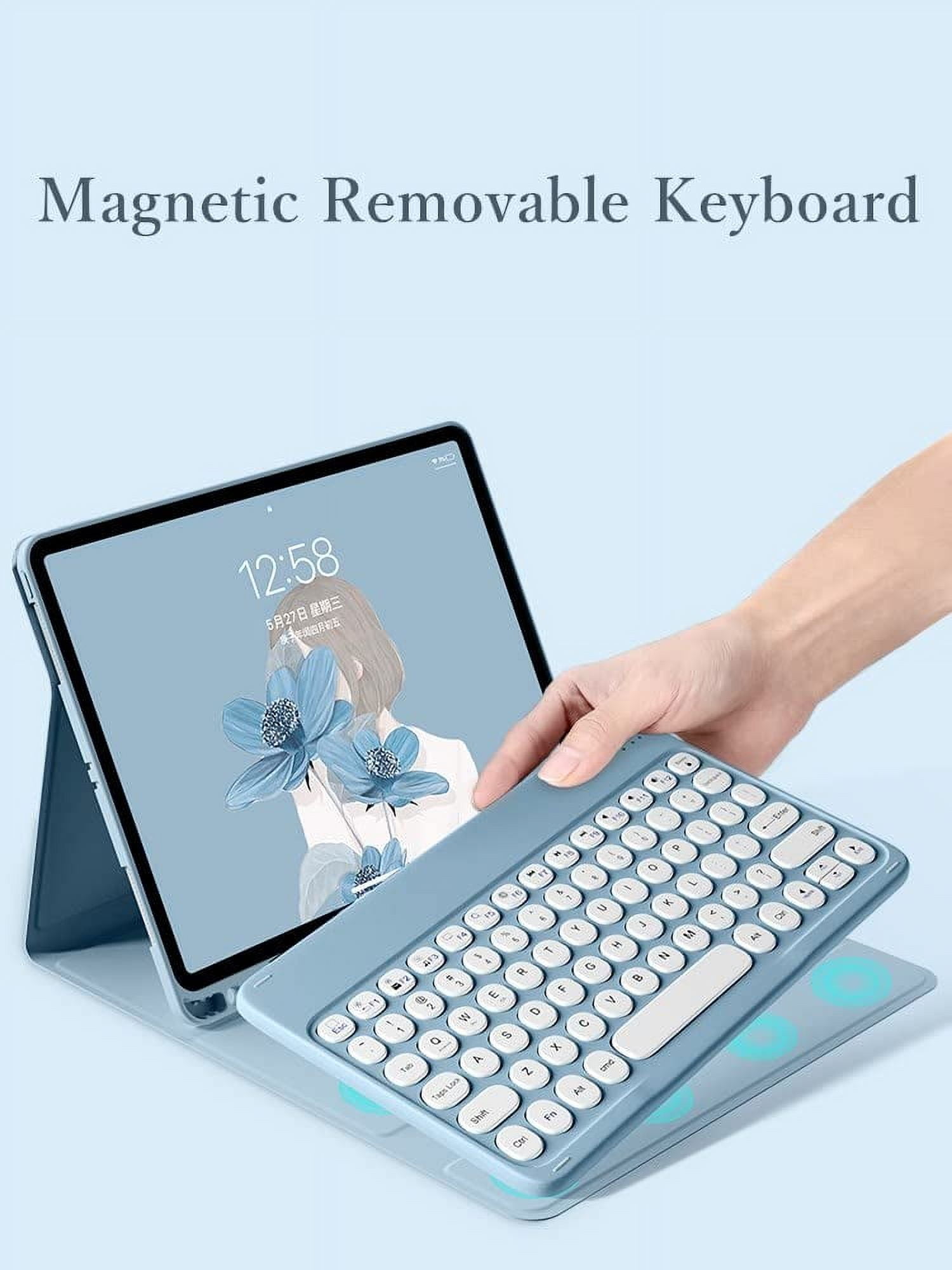 Keyboard Case with Mouse Color Keyboard Retro Round Key Caps Cute Candy ...