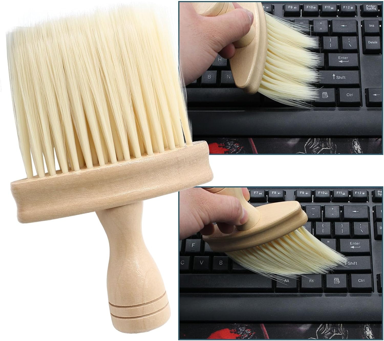 Keyboard Cleaning Brush Anti-Static Wooden Laptop PC Keyboard Cleaner ...