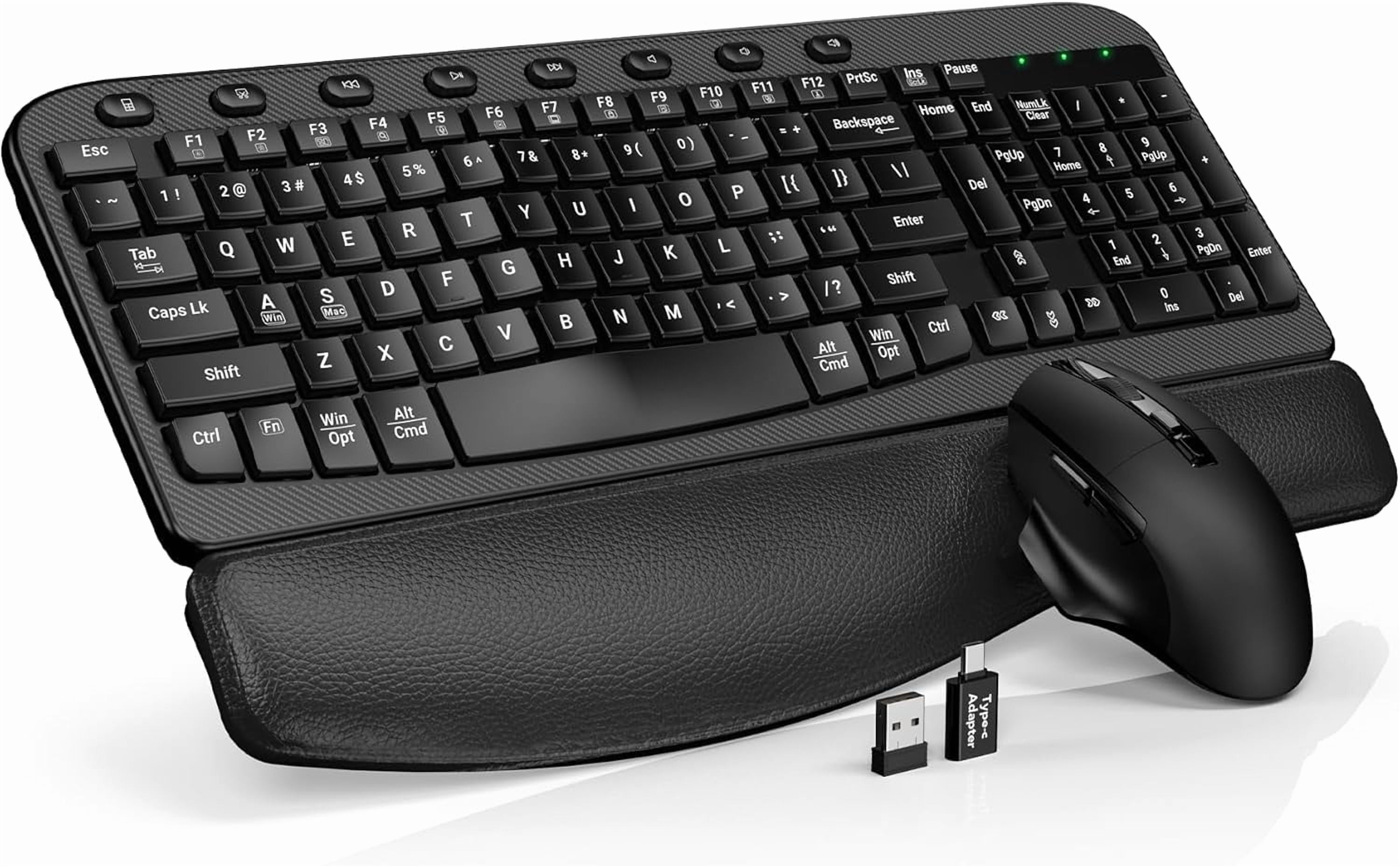 Keyboard and Combo - Wave Key, Built-in Leather Soft Palm Rest, 2.4G ...