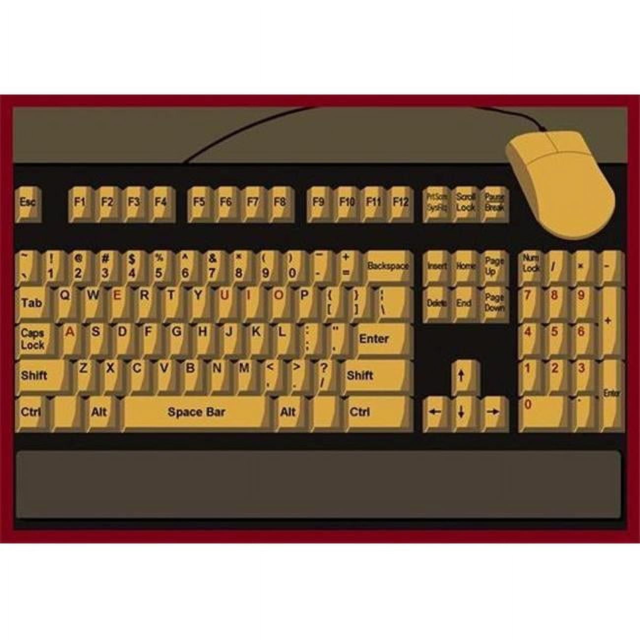 Keyboard Connection Brown 5 ft.4 in. x 7 ft.8 in. WearOn Nylon Machine ...