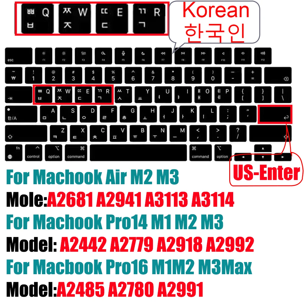 Keyboard Cover for MacBook Air 15.3" Air13.6 inchM3/M2/M1 Pro/Max Chip ...