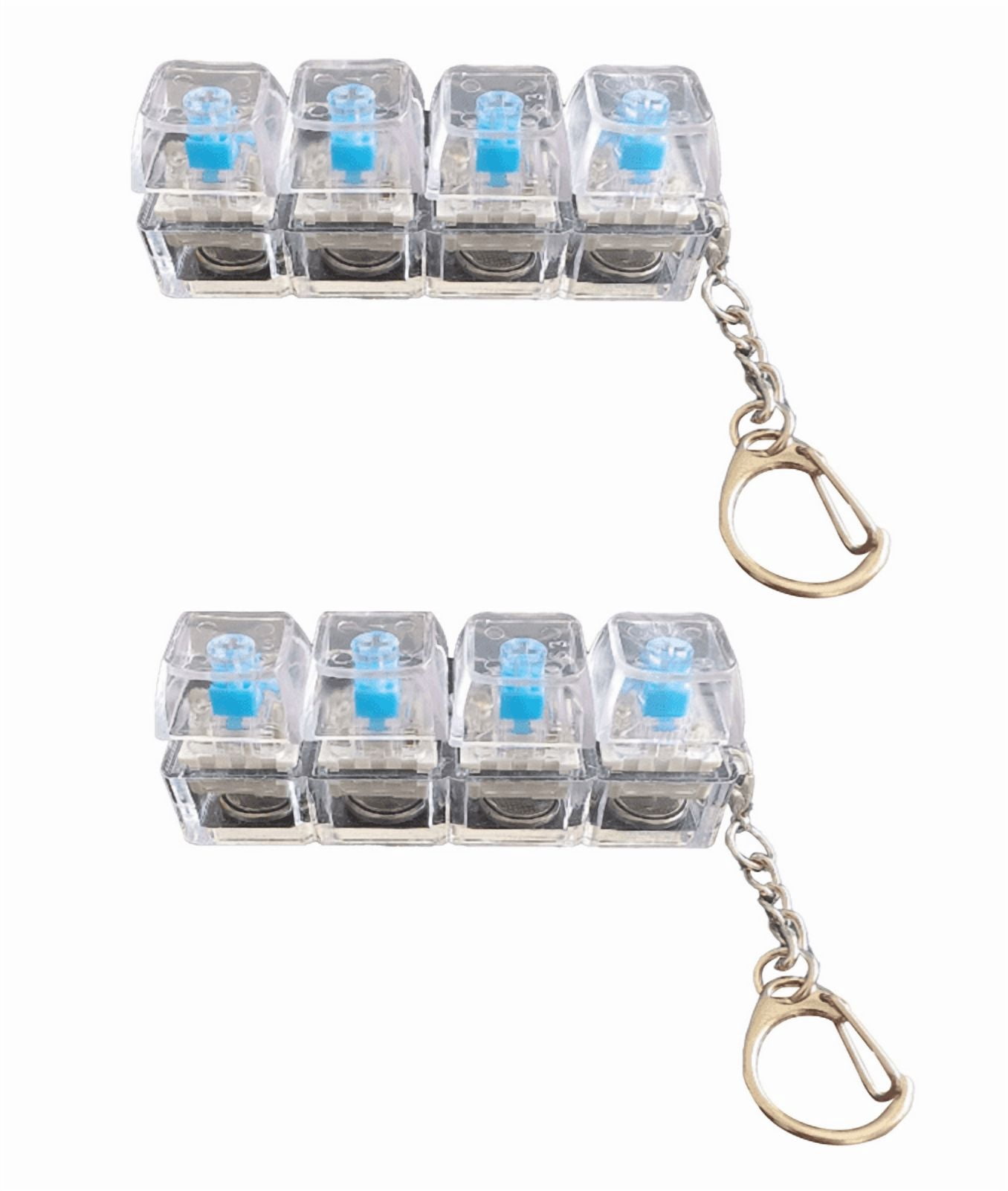 Keyboard Fidget Keychain, 2Pcs Mechanical Clicker Toy with Clicky Sound ...