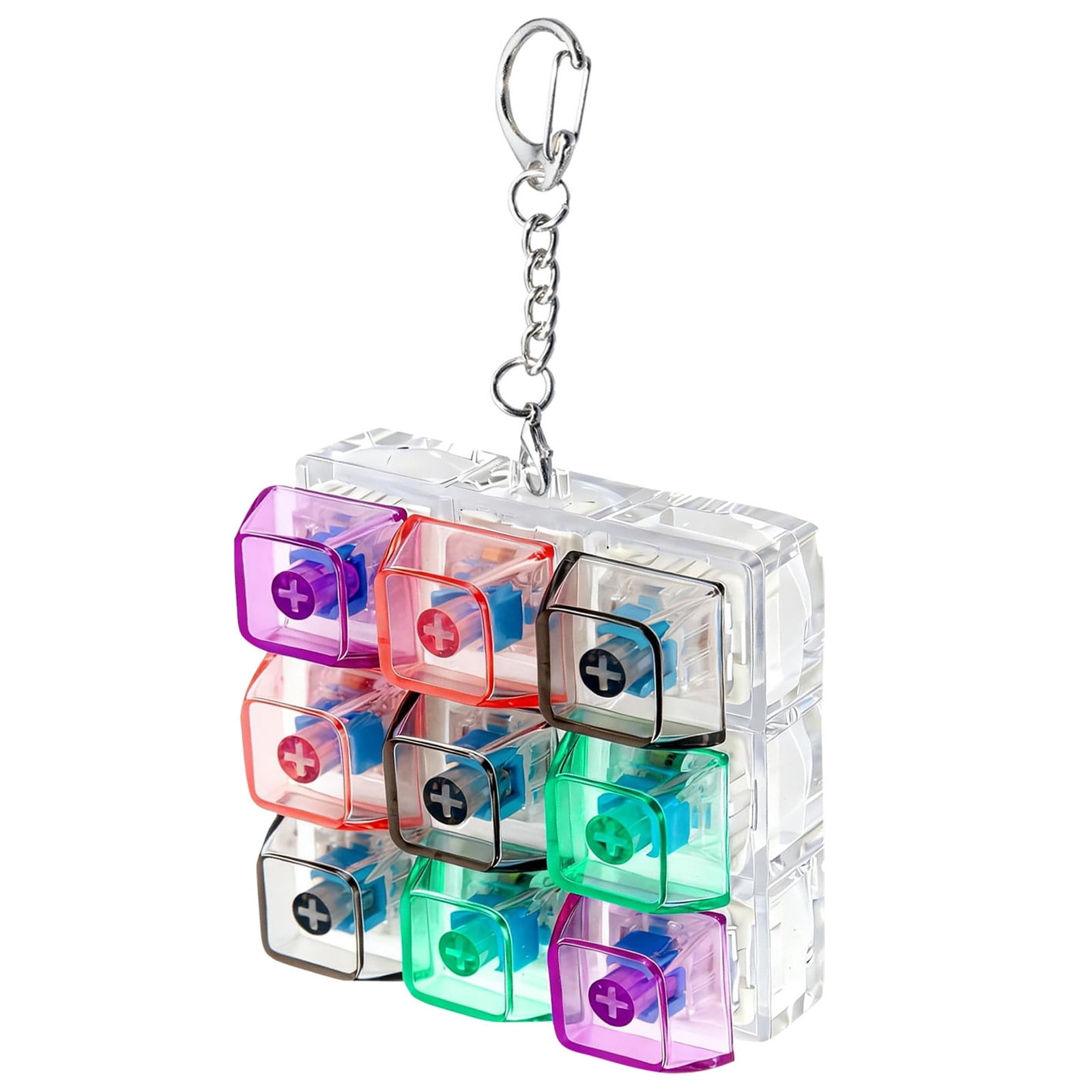 Keyboard Fidget Toy 9 Keys Colorful Keyboard Clicker Keychain Anxiety ...