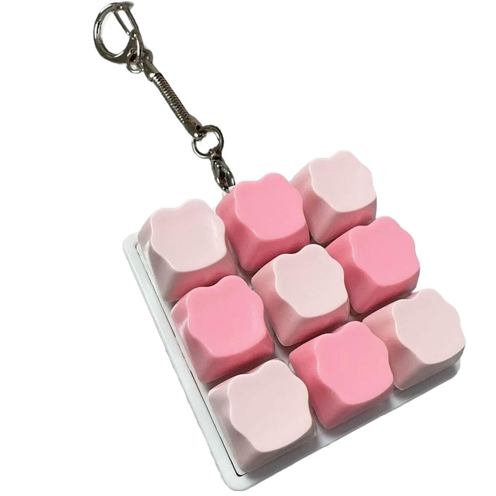 Keyboard Fidget Toy Click Keychain Stress Relief Button Toy 9-in-1 ...
