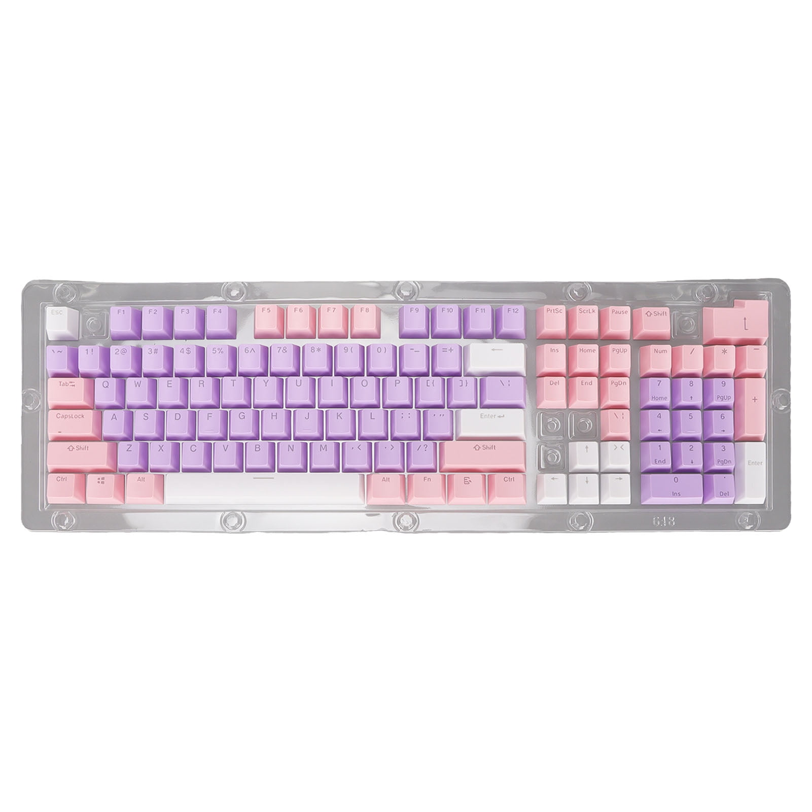 Keyboard Keycaps 107 Key Three Color Translucent Characters Arc Layout ...
