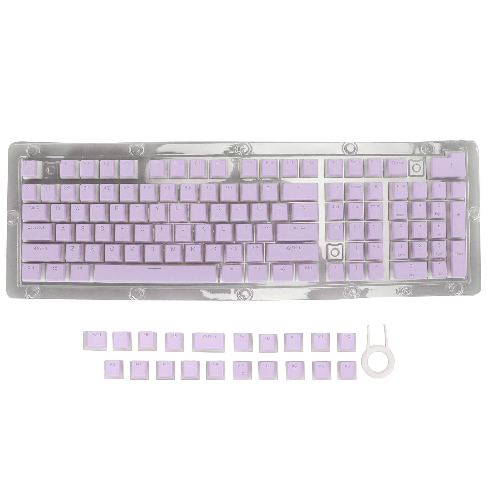 Keyboard Keycaps 130 Keys OEM Height PBT Pudding Double Layer Two Color ...