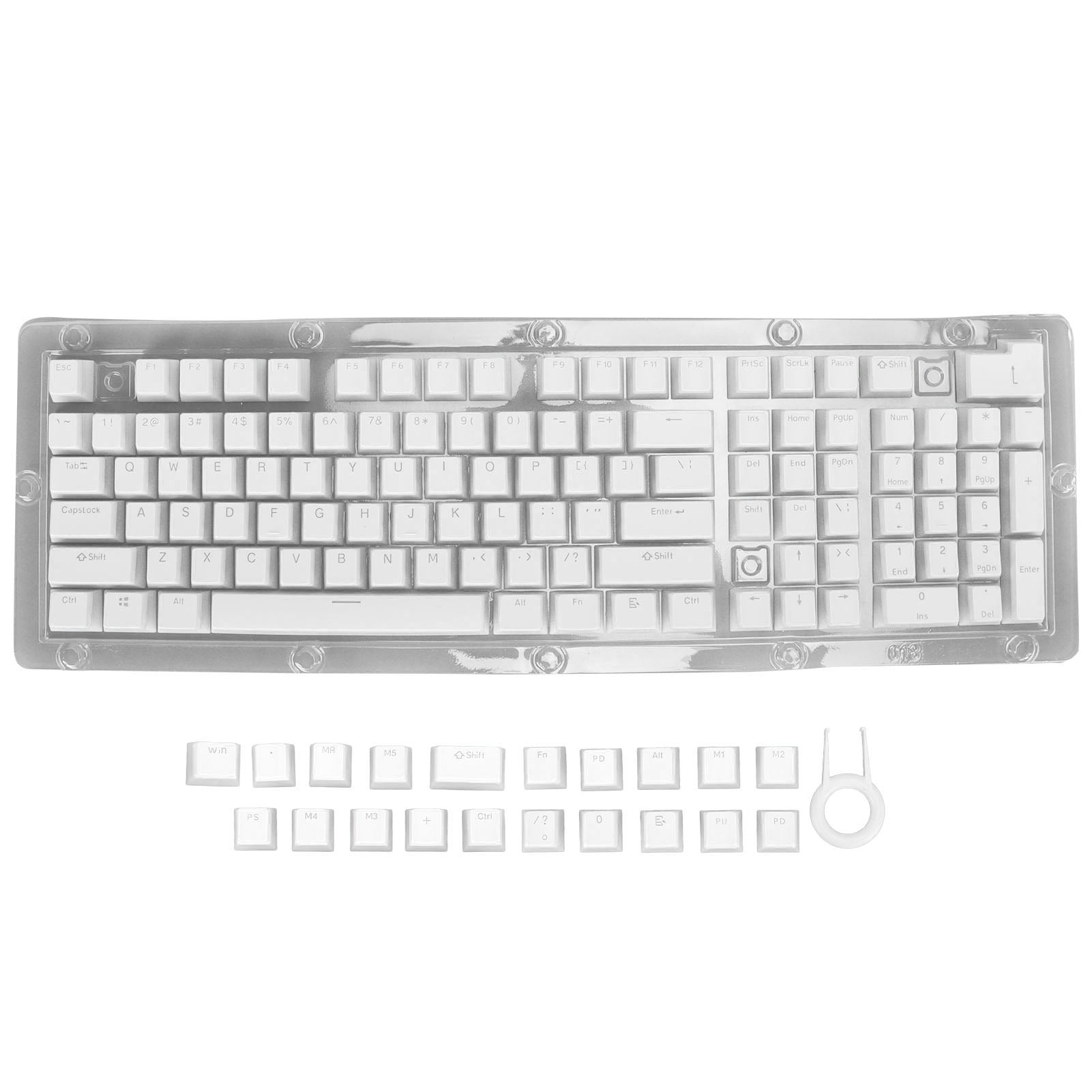 Keyboard Keycaps 130 Keys OEM Height PBT Pudding Double Layer Two Color ...