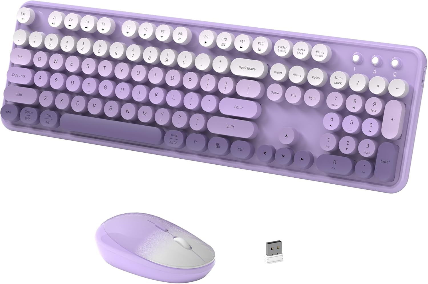 Keyboard Mouse Combo - 2.4Ghz Cute Colorful Keyboard and Mouse - 104 ...