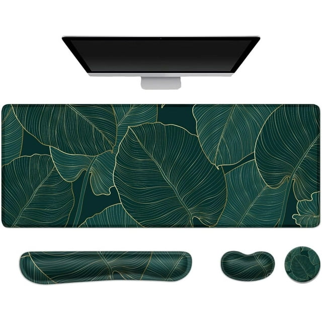 Keyboard Mouse Pad Set, Extended Gaming Mouse Pad + Keyboard Wrist Rest ...