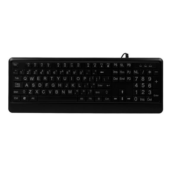 Keyboard,Oversized 104 Bold Jumbo Letters Silent With Oversized Wired ...