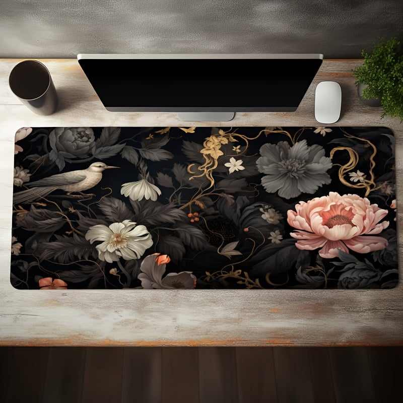 Keyboard Pad Bohemian Pastel Painting Mouse Pad Flower Plant Abstract ...