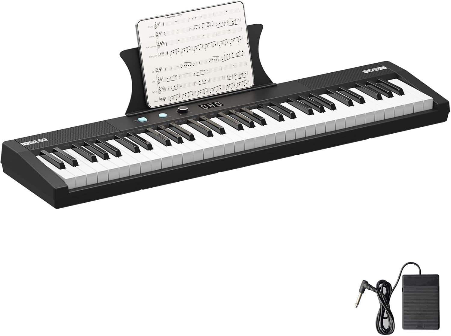 Keyboard Piano, 61 Key Piano Keyboard, Semi-Weighted Keys, Digital ...
