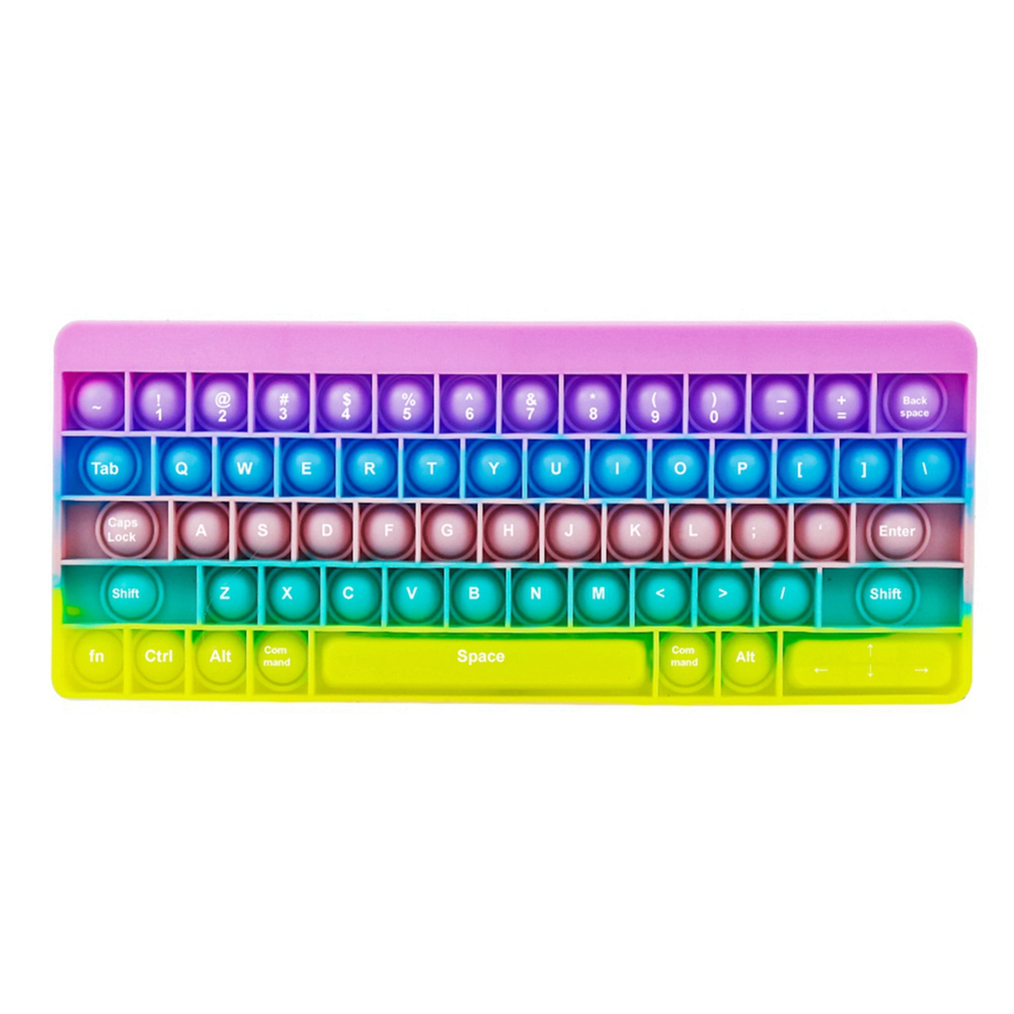 Keyboard Pop Fidget Block Toy Rainbow Solid Color Mouse Bubble Popper ...