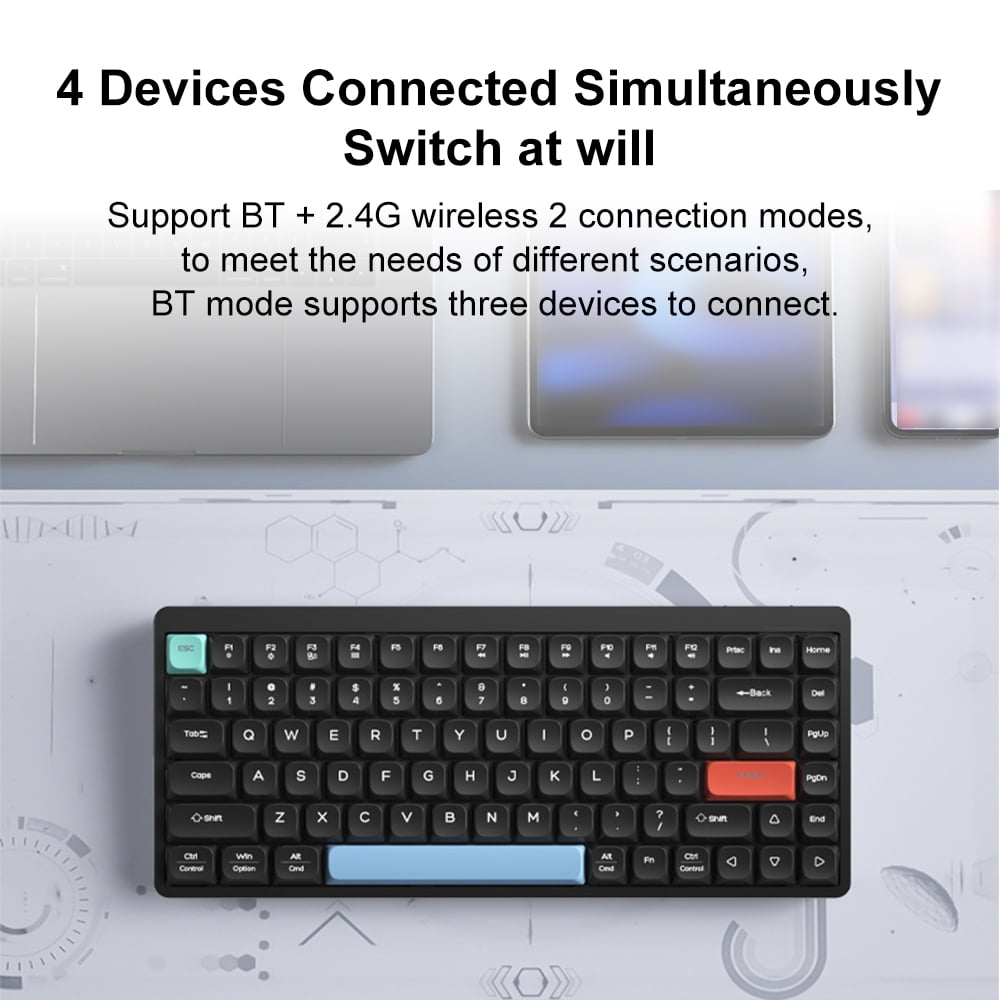 Keyboard,Round Battery Dual-mode Os/windows K84 Low Battery Support Bt5 ...