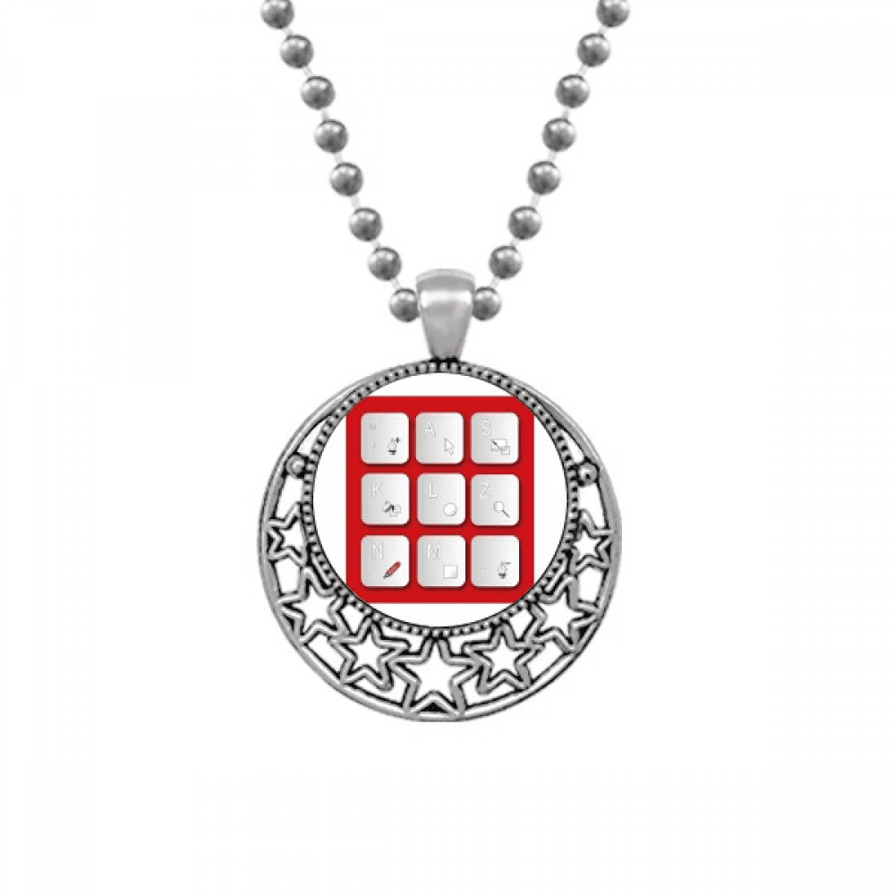 Keyboard Shortcut Letter Design Necklaces Pendant Retro Moon Stars ...