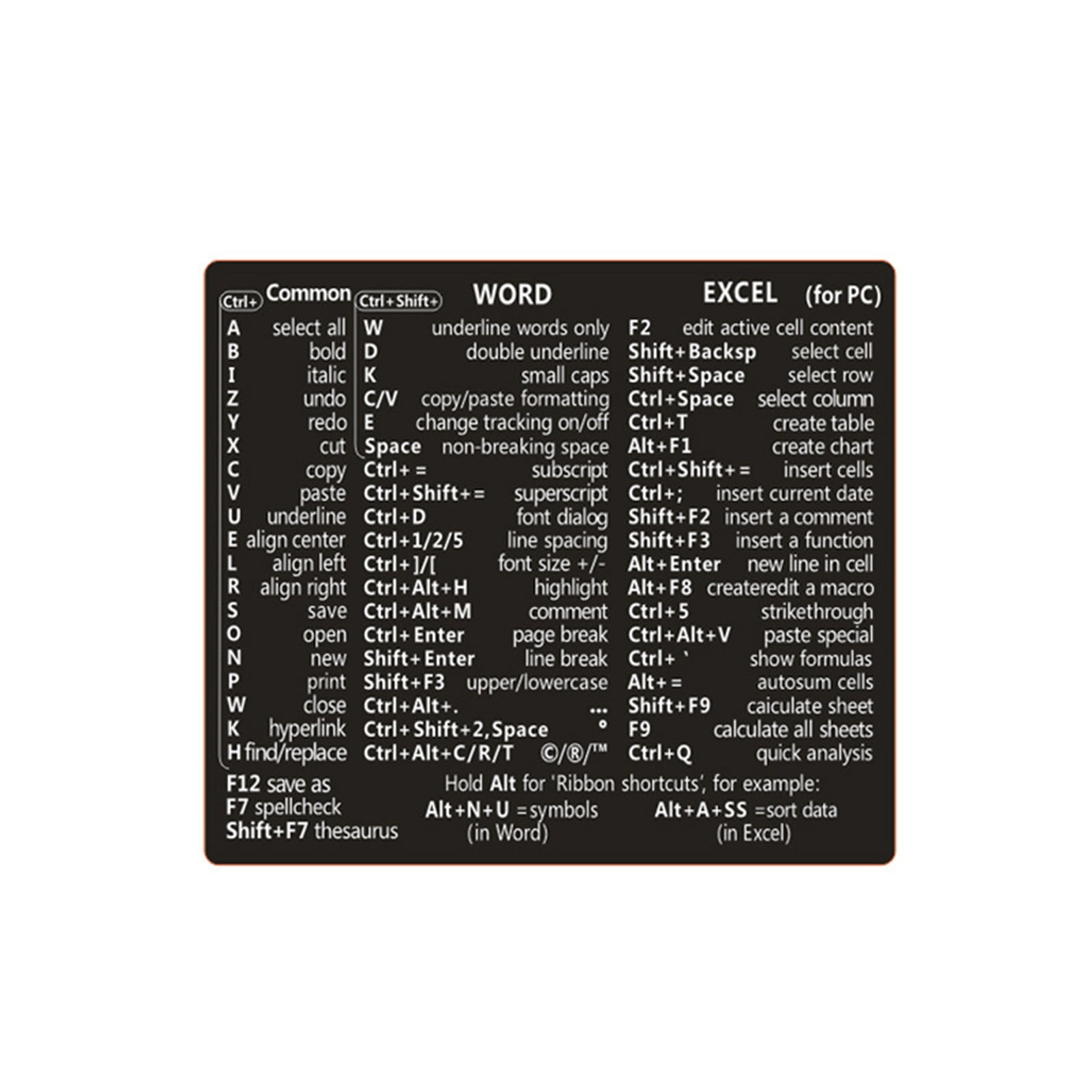 Keyboard Shortcut Stickers for Laptop - Waterproof MacBook/Windows ...