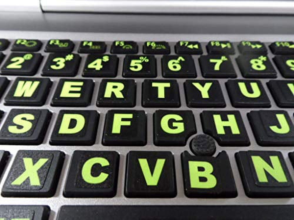 Keyboard Stickers with Luminescent Inlays Plus USB Light. Extra Large ...