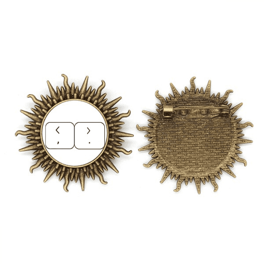 Keyboard Symbol Brackets Art Deco Fashion Metall Sonne Brosche Haken ...